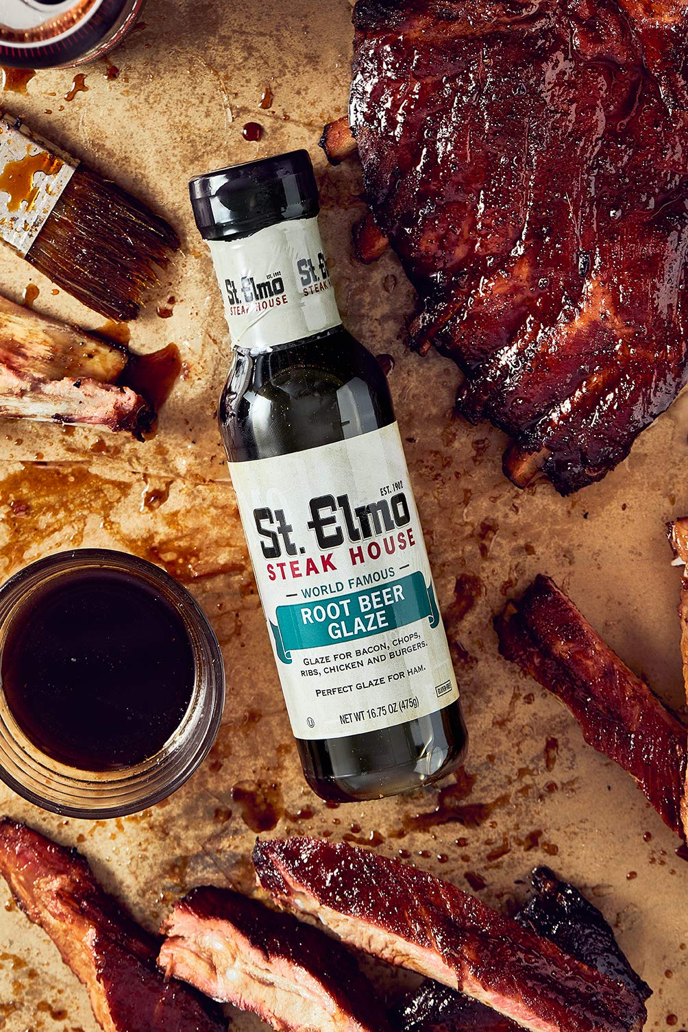 St. Elmo Root Beer Glaze, Great Sauce and Marinade for Wings, Ribs, Burgers, and More