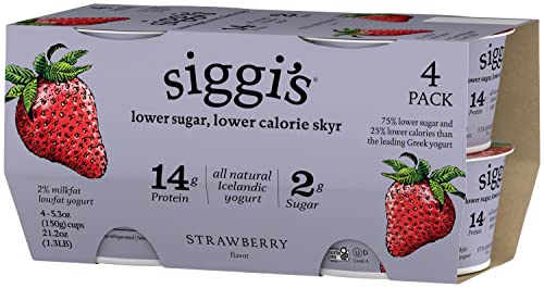 Siggi's, Lower Sugar Strawberry Yogurt 4 Count, 5.3 Ounce