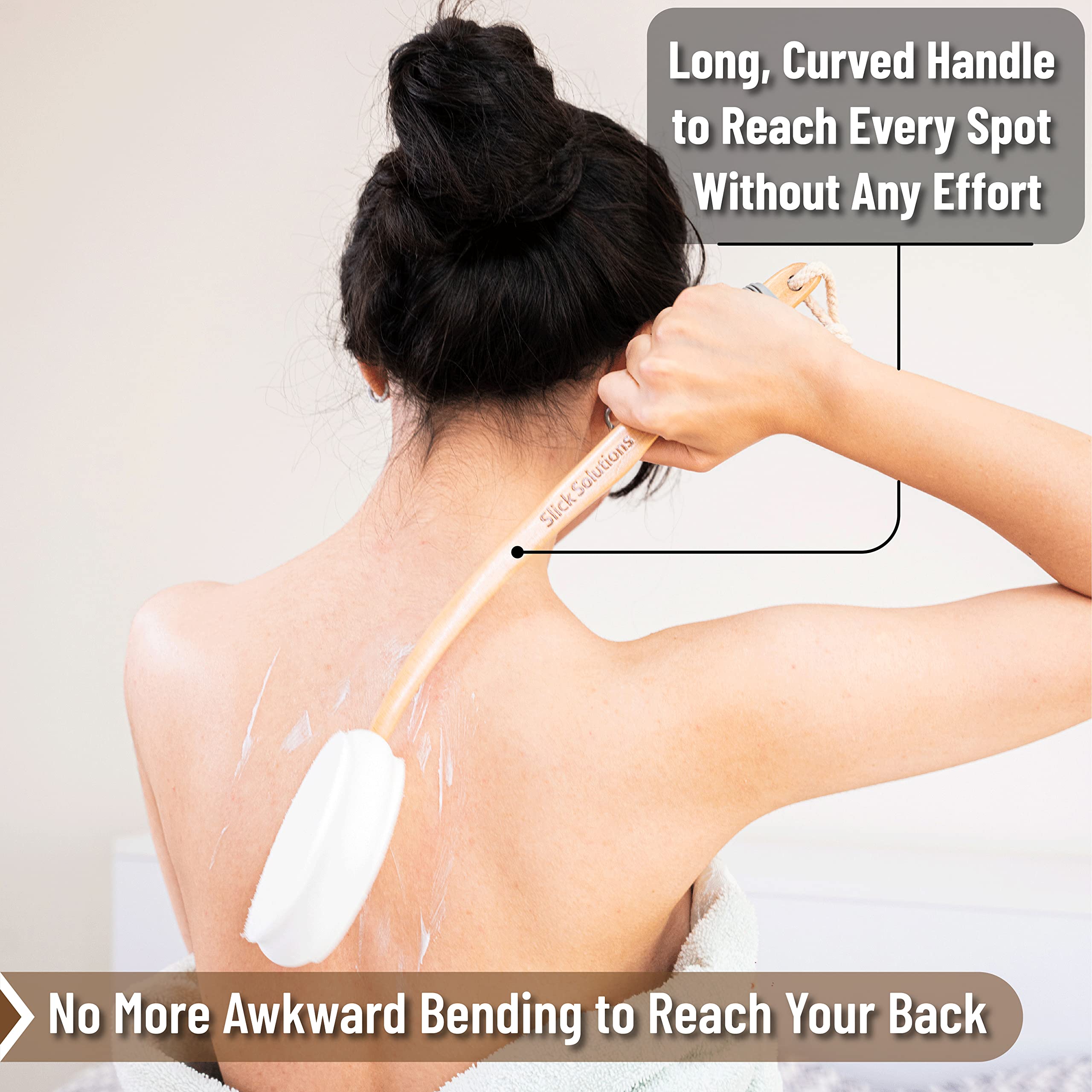 Slick- Lotion Applicator, 17 inch, Applicators for Your Back, Back Applicator Lotion, Certified Organic, Easy Reach Washable, Applicators, Self Tanner For All Skin Tone