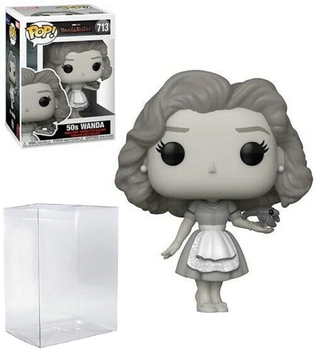 Wanda 50s B&W Pop #713 Pop TV: Wanda Vision Vinyl Figure (Bundled with EcoTek Protector to Protect Display Box)
