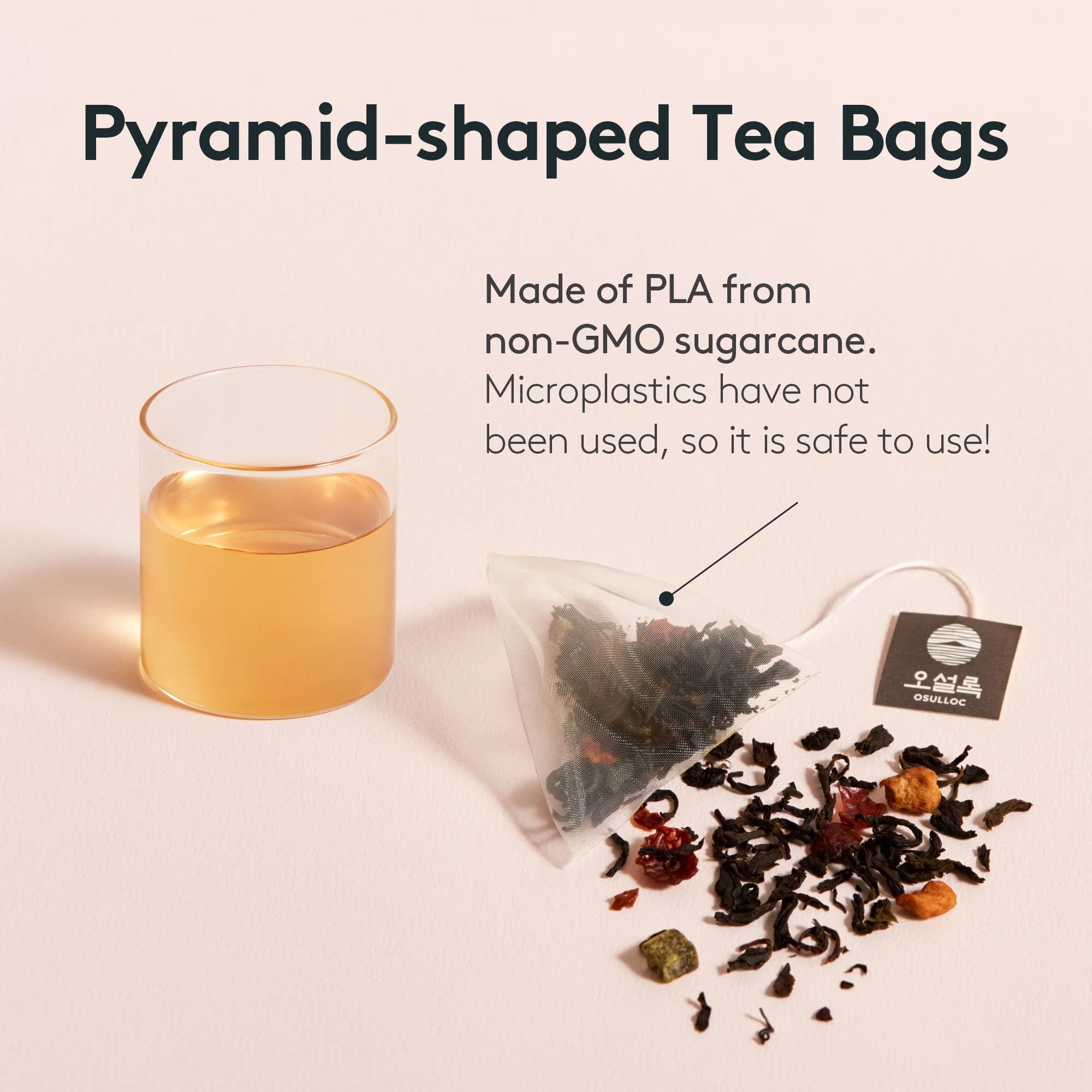 OSULLOC Cherry Blossom Tea (Floral, Sweet cherry scent) | Korean Premium Blended Tea Bag | Sweet Fruit Tea | 20 Count Tea Bags, 1.27oz