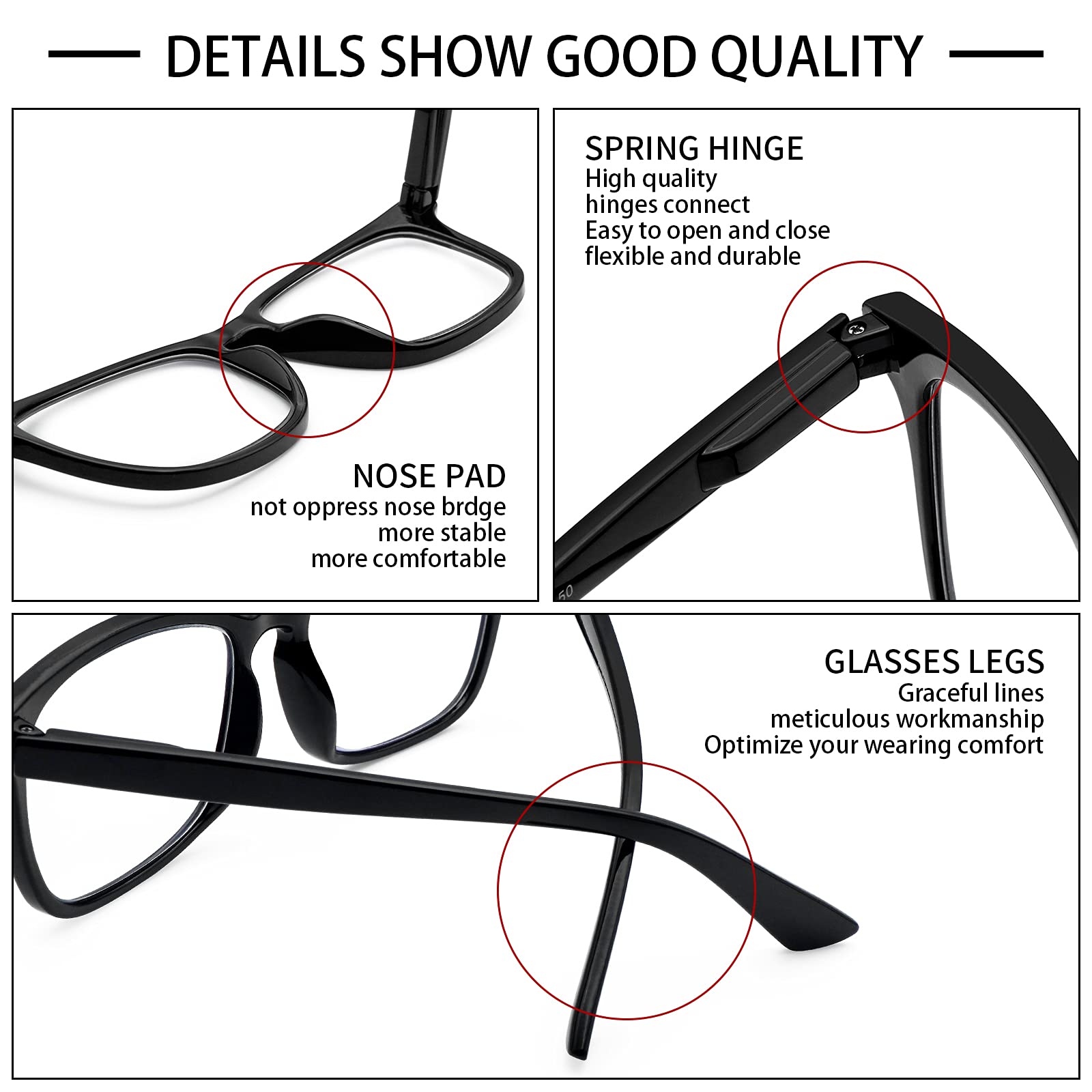 VIDEBLA 5 Pack Blue Light Blocking Reading Glasses,Spring Hinge Computer Readers for Women Men,Anti UV Ray Filter Nerd Eyeglasses (Mix, 2.00)