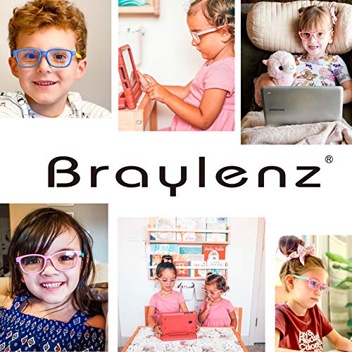 Braylenz Blue Light Glasses for Kids Boys Girls,TR90 Frame,UV Protection,Age 3-10 ,blue Screen Kids Glasses for Computer,Reading