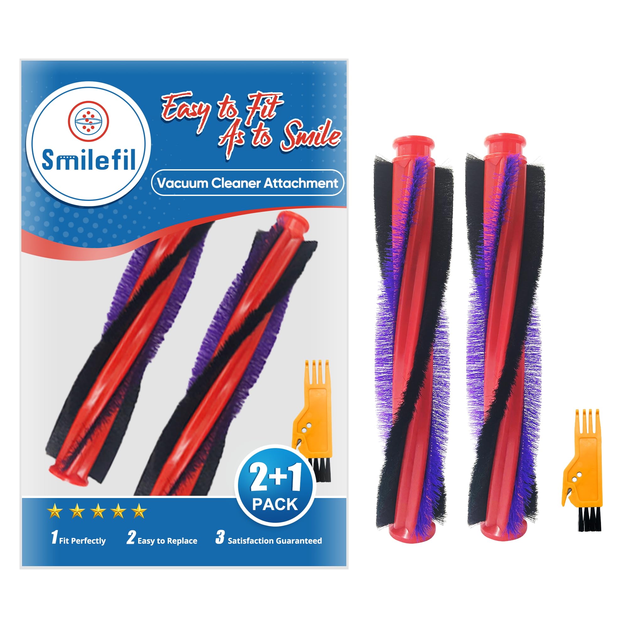 Smilefil 2PCS Part no. 963830-02 225mm/8.86in Replacement Brush Bar for Dyson V6 Exclusive, V6 HEPA, DC59, DC62, SV03, SV07 Vacuums (225mm/8.86in)