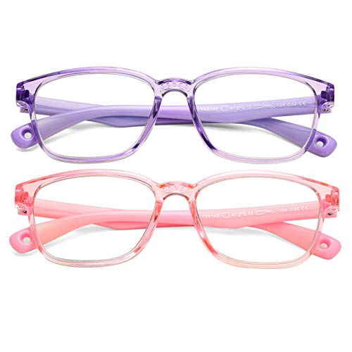 Braylenz Blue Light Glasses for Kids Boys Girls,TR90 Frame,UV Protection,Age 3-10 ,blue Screen Kids Glasses for Computer,Reading