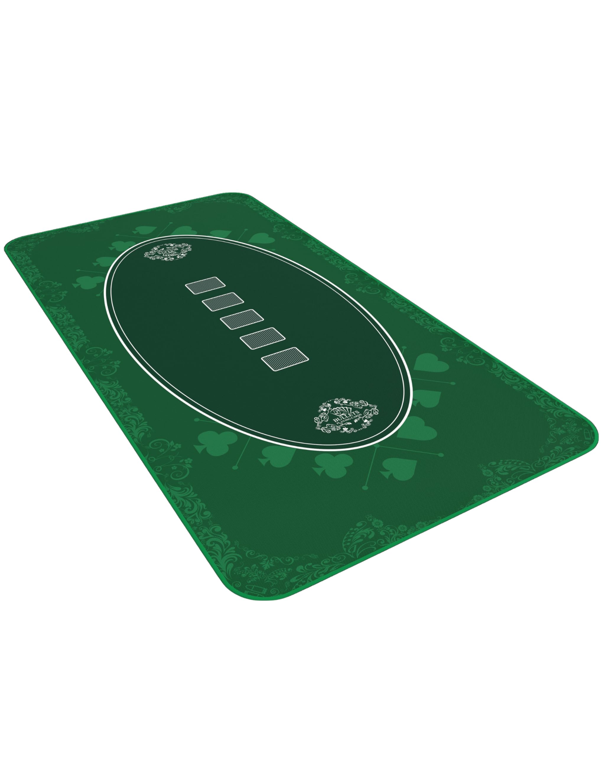 Bullets Playing Cards, Poker Layout, Table Top Mat 63" x 31.5", Deluxe Playing mat for Casino Night