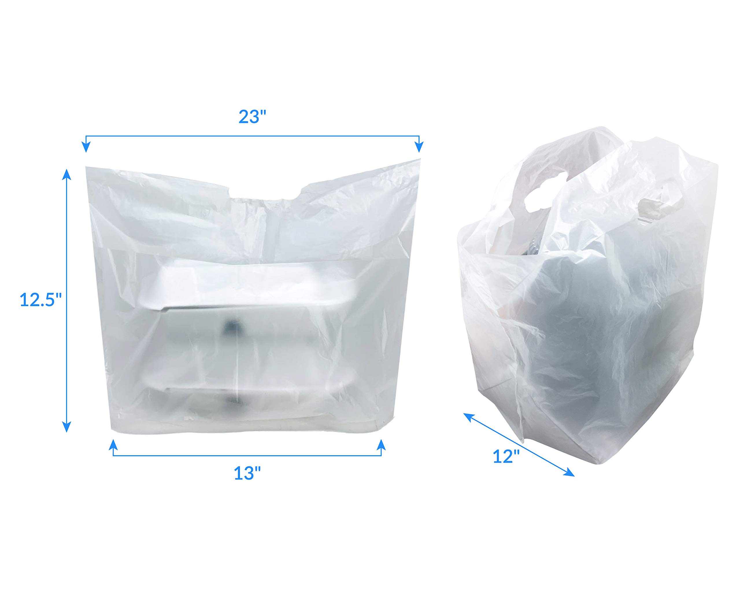 Reli. To Go/Take Out Bags (250 Count Bulk)(Large 23"L x 12" W x 12.5"H) Reusable Plastic Bags with Handles | Die Cut Handle - Plastic | Use for Shopping, Business, Carry Out, Restaurant