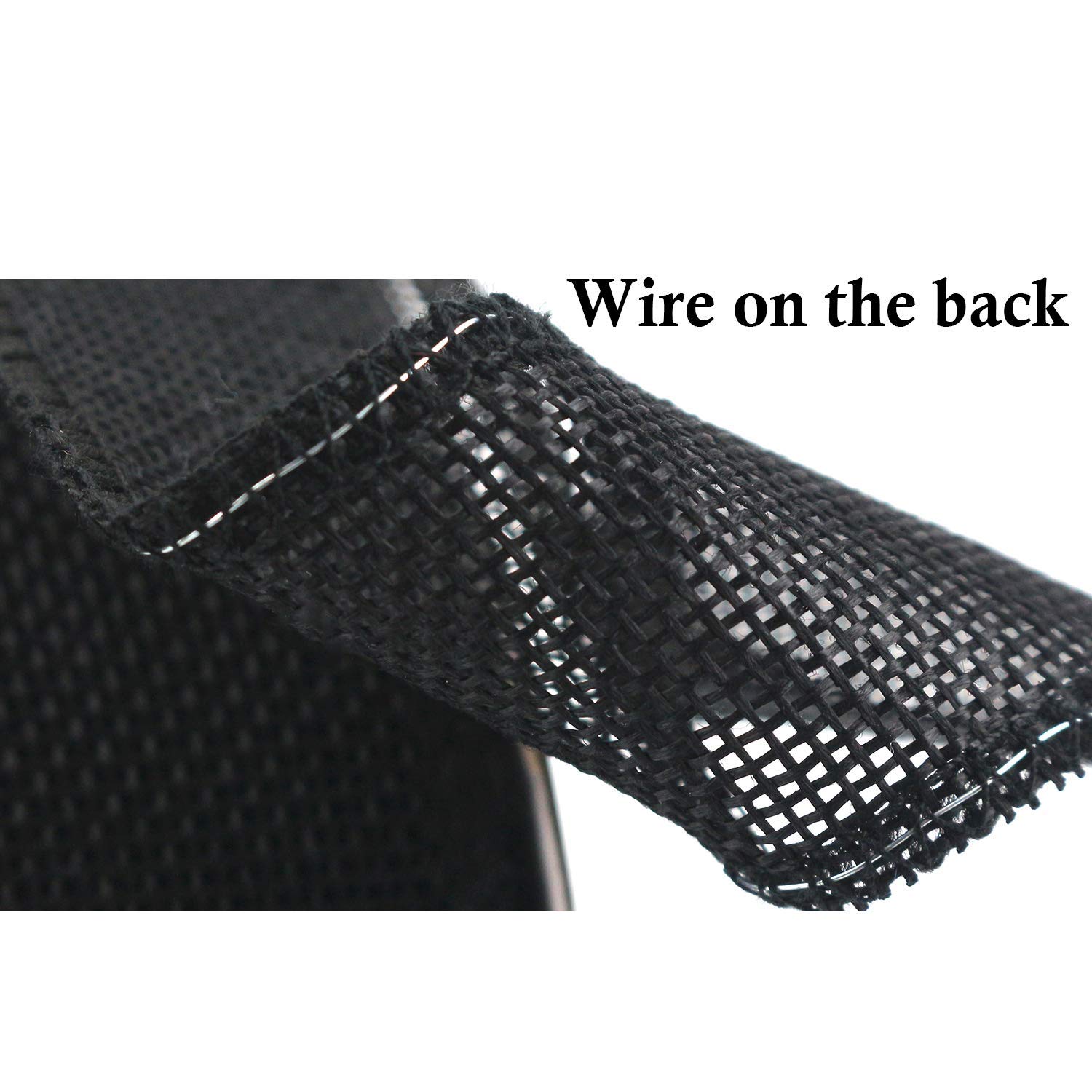 MEEDEE Black Burlap Wired Ribbon - 1.5 Inch, 10 Yards for Crafts, Weddings, Gift Wrapping, Home Decorating