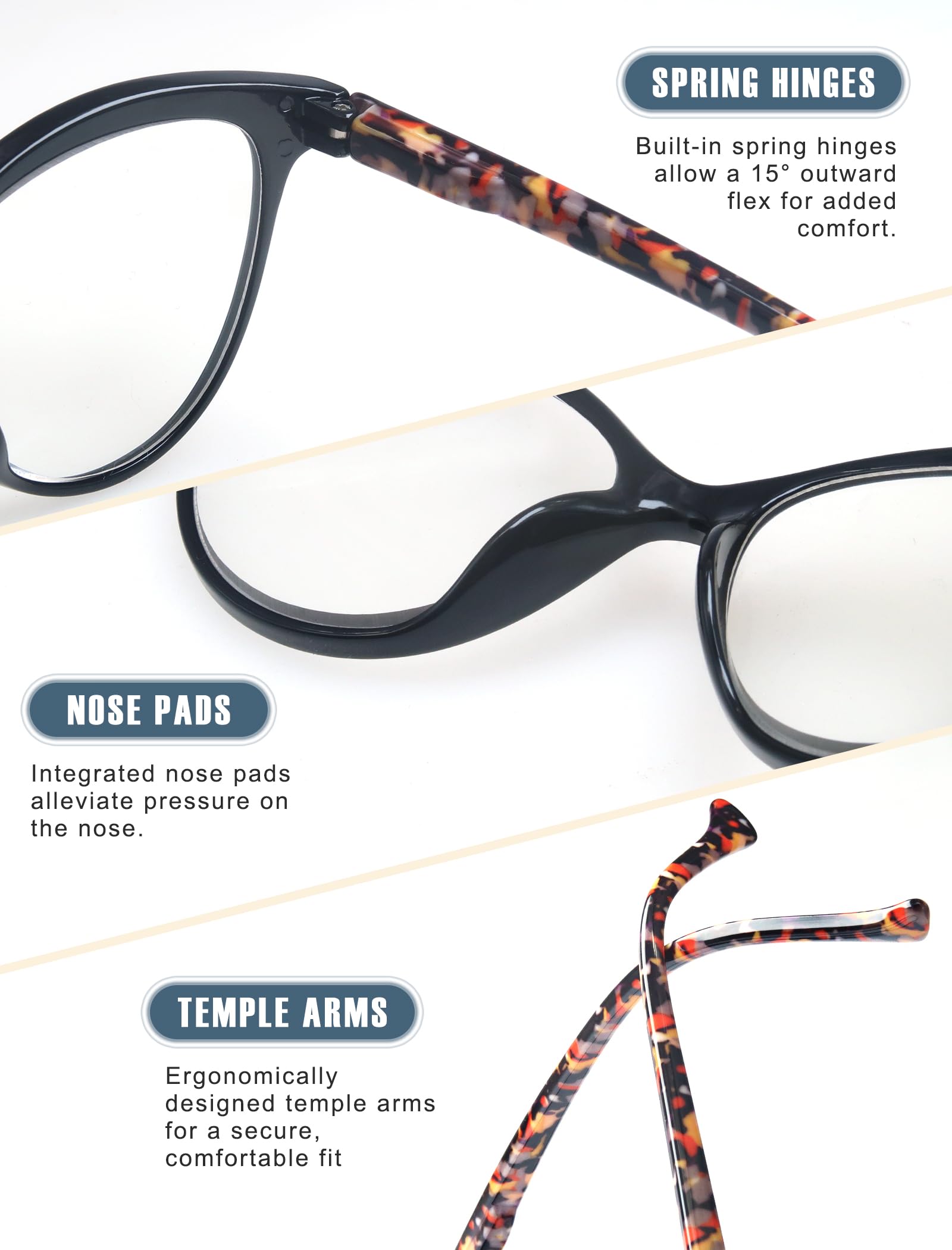 HEEYYOK Women Reading Glasses 4-Pack,Cateye Readers Glasses Small Face Comfort Spring Hinge (1.75, 4 Mix Color)