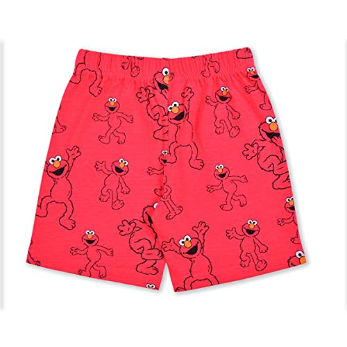 Sesame Street Elmo and Cookie Monster Boys 2 Piece T-Shirt and Short Set for Infant and Toddler- Red/Blue