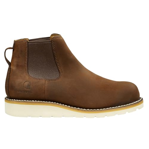 Carhartt Men's Wedge 5" Chelsea Pull-On Soft Toe FW5033-M Boot, Dark Bison Oil Tanned, 11