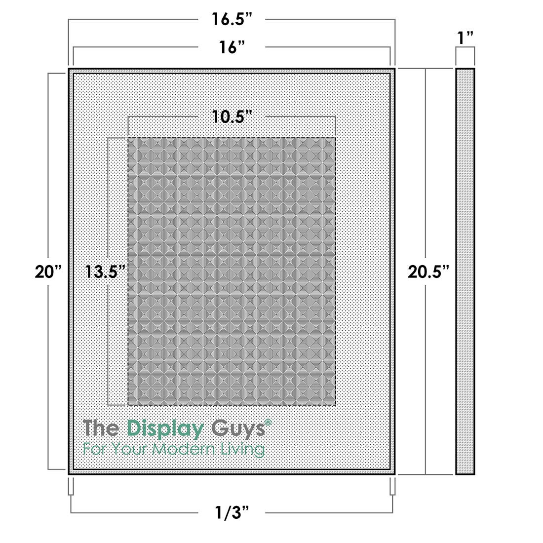 TheDisplayGuys - Contemporary Aluminum Picture Frame - Tempered Glass - 16 X 20 matted to 11 X 14 - Silver - Wall Hanging