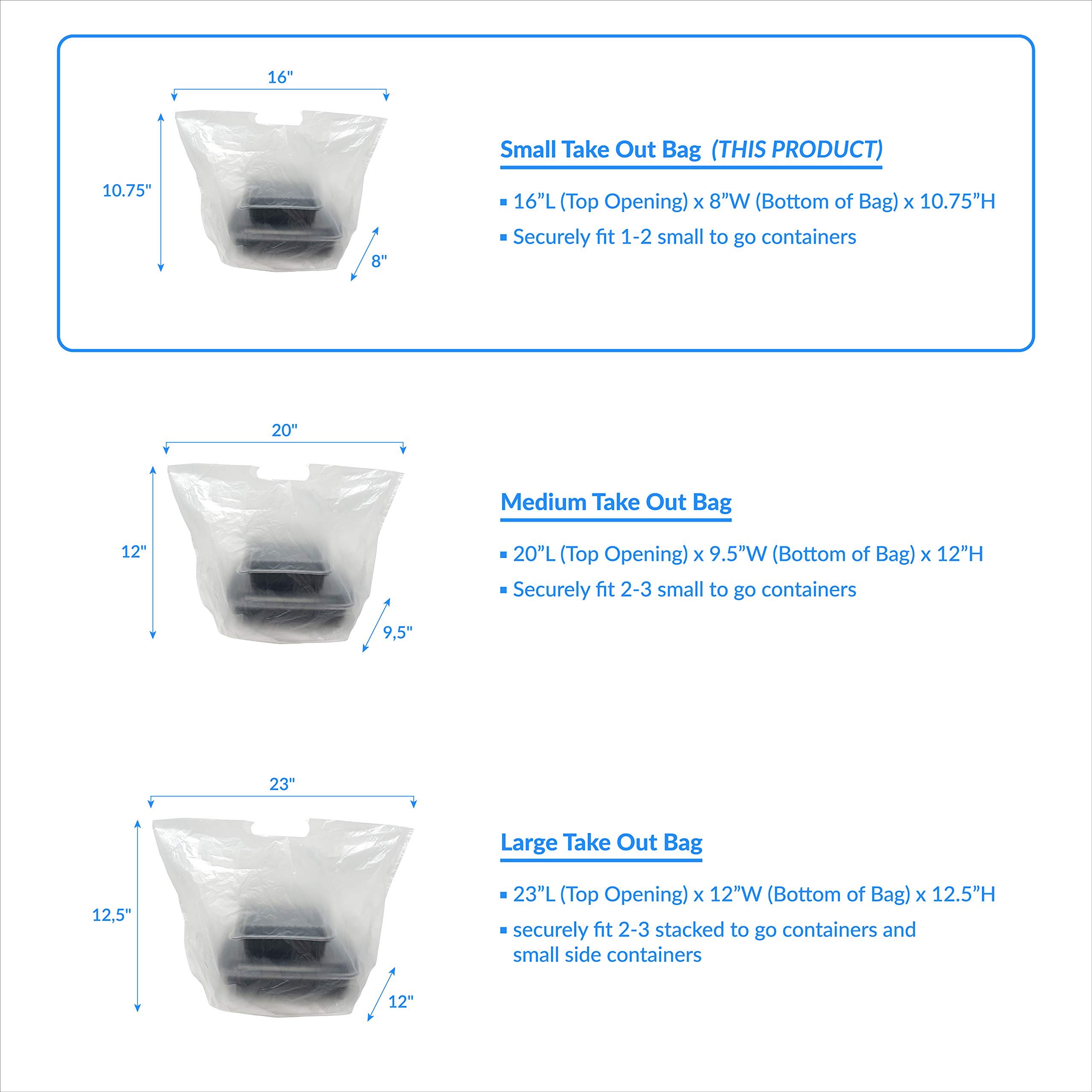 Reli. To Go Bags/Take Out Bags (250 Count) (Small 16" L x 8" W + 10.75" H) Reusable Plastic Bags with Handles | Die Cut Handle - Plastic | Use for Shopping, Business, Carry Out, Restaurant