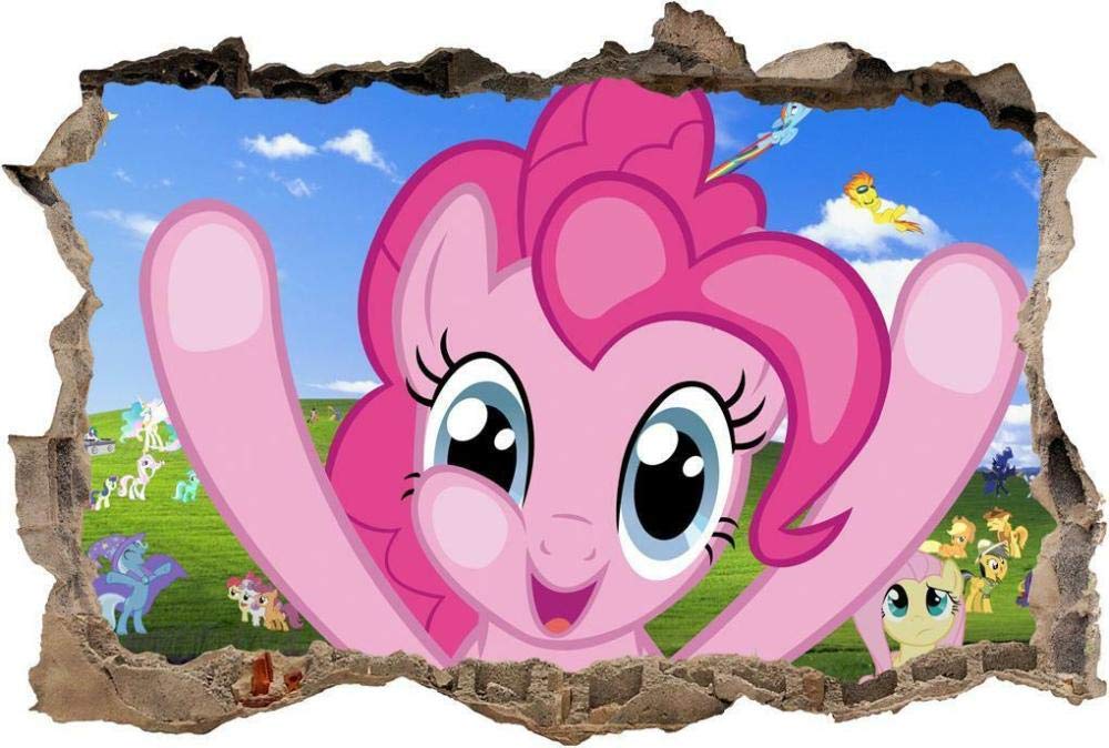 Peel and Stick Vinyl Stickers,My Little Horse Smashed Wall Decal Graphic Wall Sticker Decor Art Pinkie Pie-50CMx70CM
