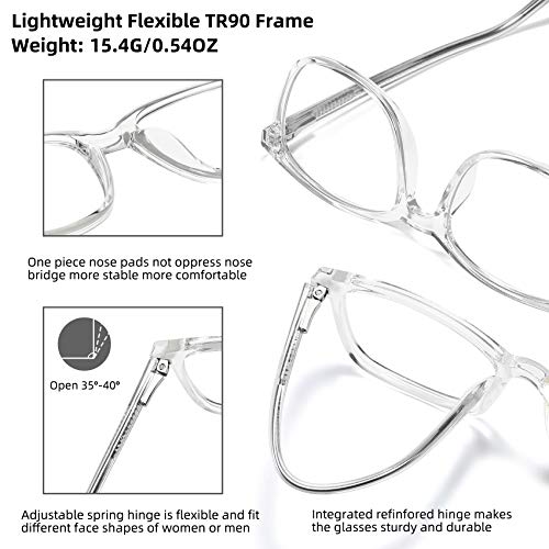 Blue Light Glasses for Women Men Non-Prescription Computer Glasses Frame