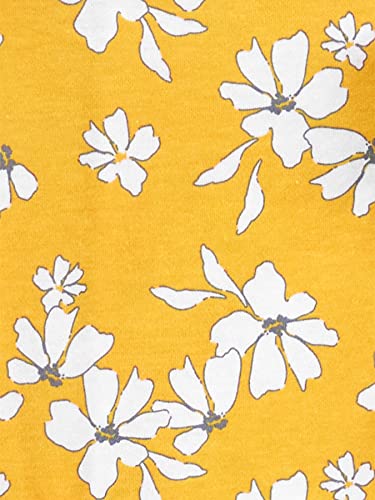 Simple Joys by Carter's Girls' Short-Sleeve Shirts and Tops, Pack of 3, Grey Polka Dot/Pink/Yellow Flowers, 3T