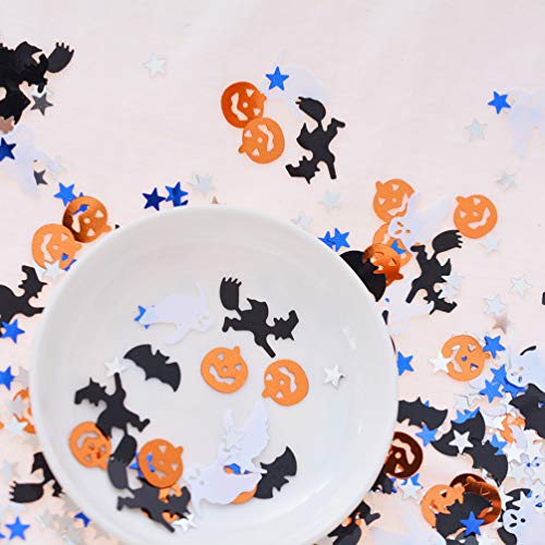 NUOBESTY Halloween Party Favor Thanksgiving Day Confetti Art Craft Star Sequins Confetti for Halloween Night Decked Dinner Table Decor Party Decoration Confetti Sprinkle Dining Table