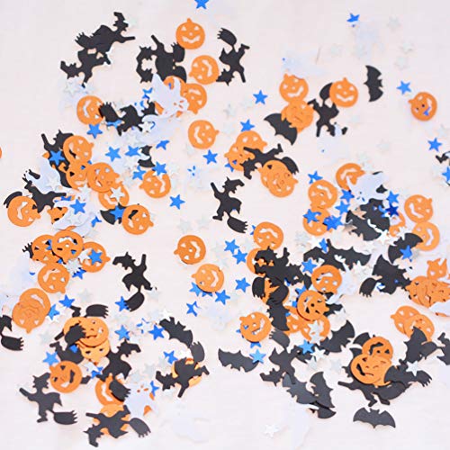 NUOBESTY Halloween Party Favor Thanksgiving Day Confetti Art Craft Star Sequins Confetti for Halloween Night Decked Dinner Table Decor Party Decoration Confetti Sprinkle Dining Table