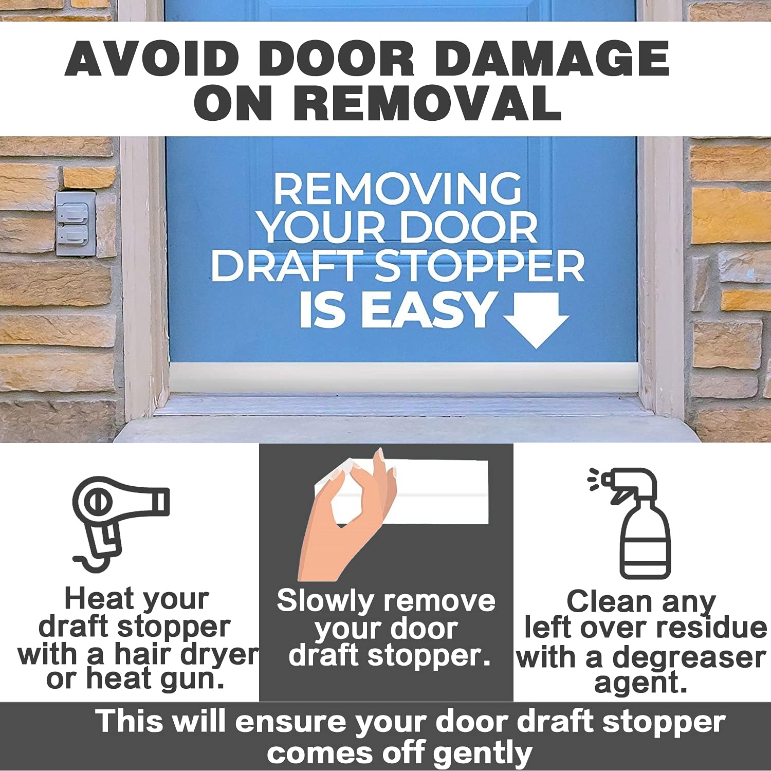 Suptikes 4 Pack Door Sweep,Door Draft Stopper with Strong Adhesive for Exterior&Interior Doors,Door Seal Used for Dust-Proof, Winter-Proof, Block Light and Noise,1.8" W x 37" L,White