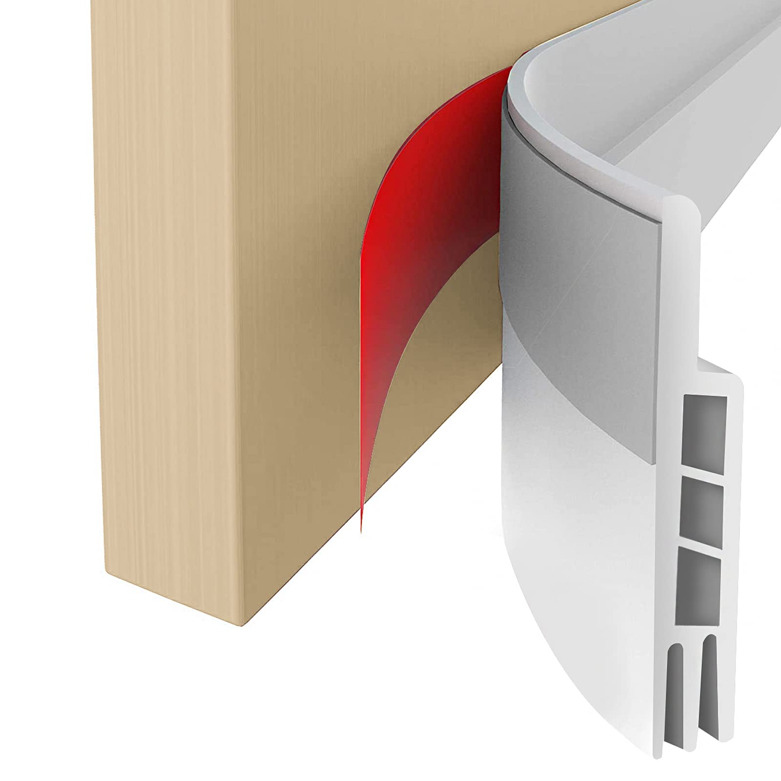 Suptikes 4 Pack Door Sweep,Door Draft Stopper with Strong Adhesive for Exterior&Interior Doors,Door Seal Used for Dust-Proof, Winter-Proof, Block Light and Noise,1.8" W x 37" L,White