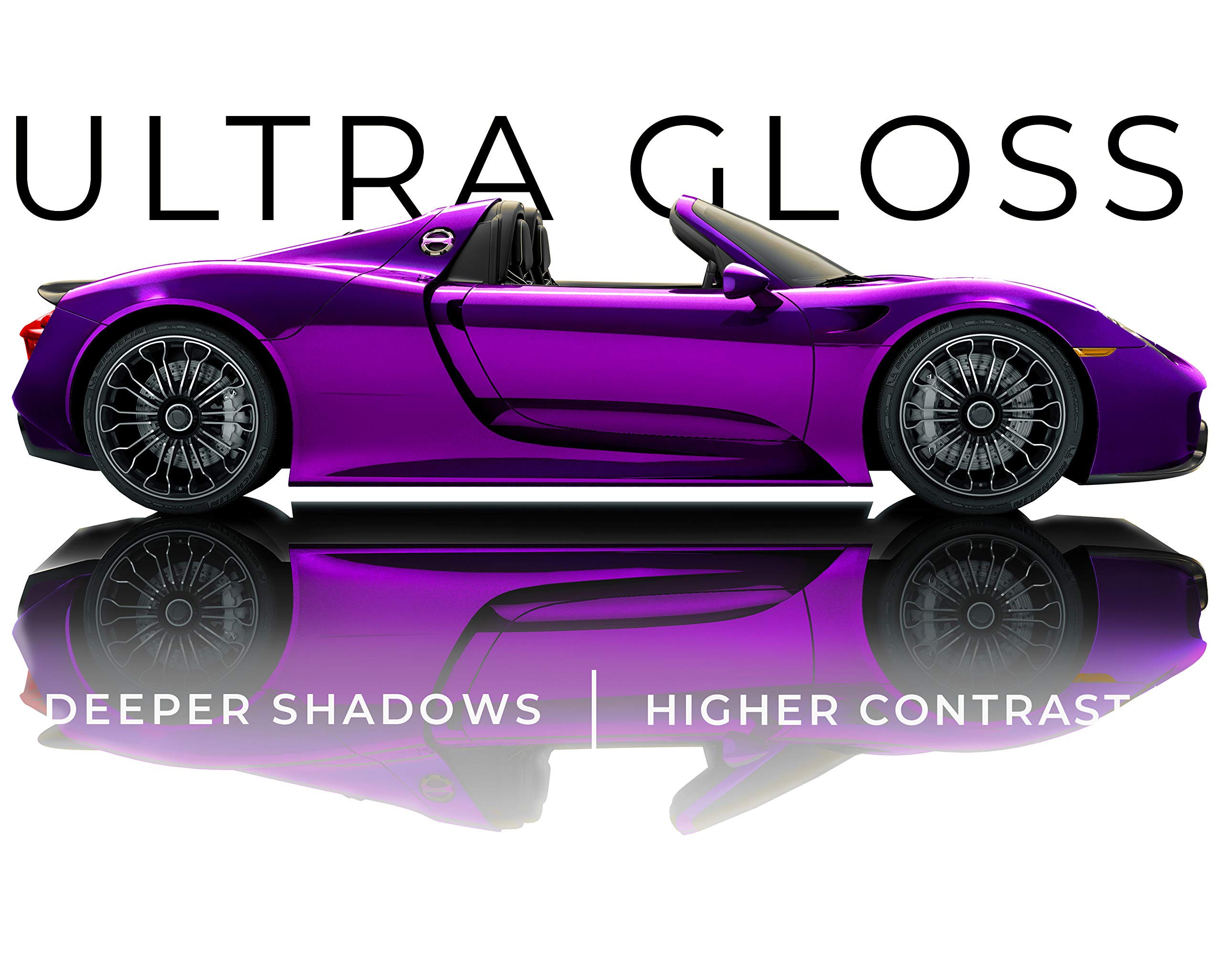 VViViD+ Ultra Gloss Candy Purple Vinyl Car Wrap Premium Paint Replacement Film Roll with Nano Air Release Technology, Stretchable Protective Cap Liner, Self Adhesive (1ft x 5ft)