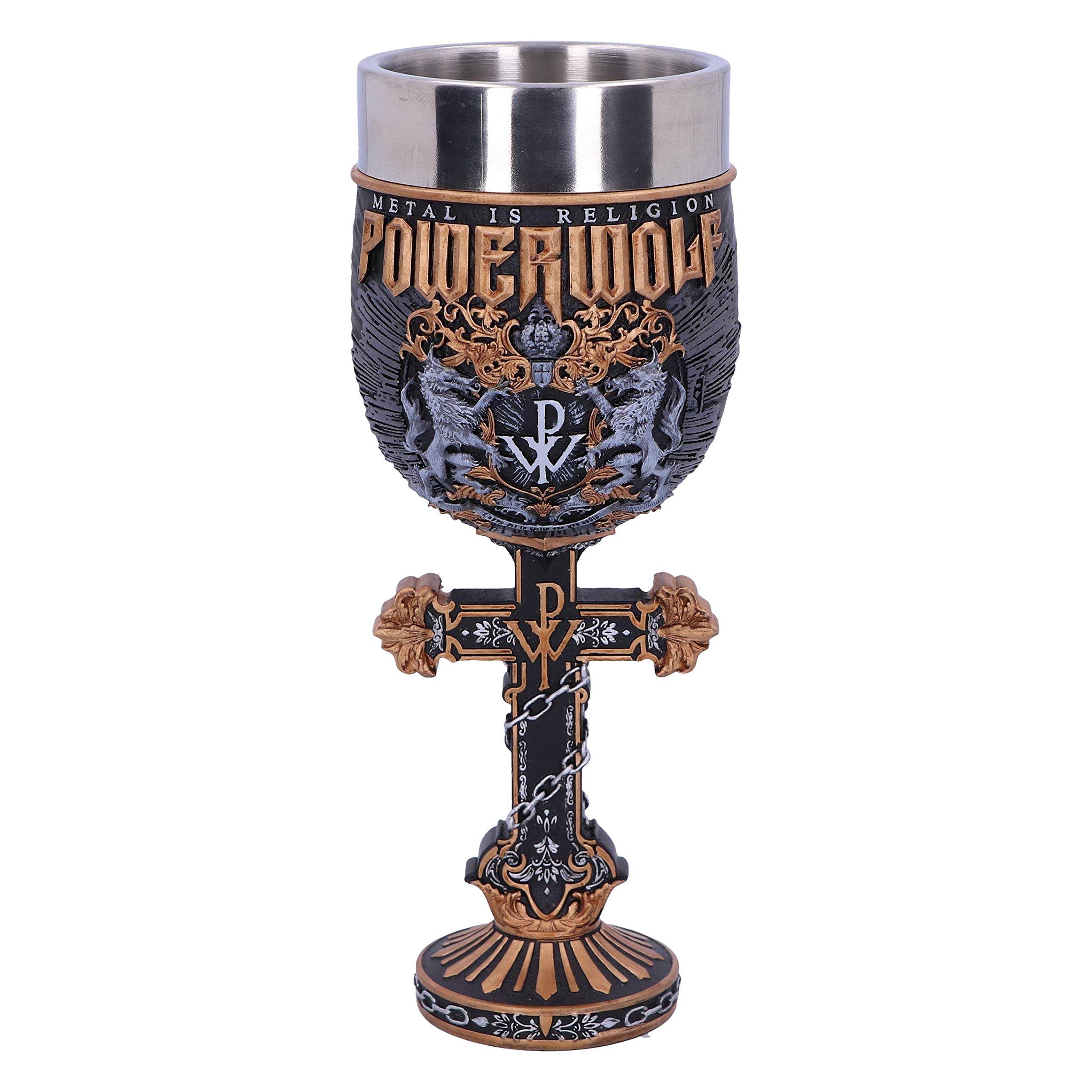 Nemesis Now Powerwolf Metal is Religion Rock Band Goblet, Resin, Black, Officially Licensed Powerwolf Merchandise, Cast in The Finest Resin, Expertly Hand-Painted