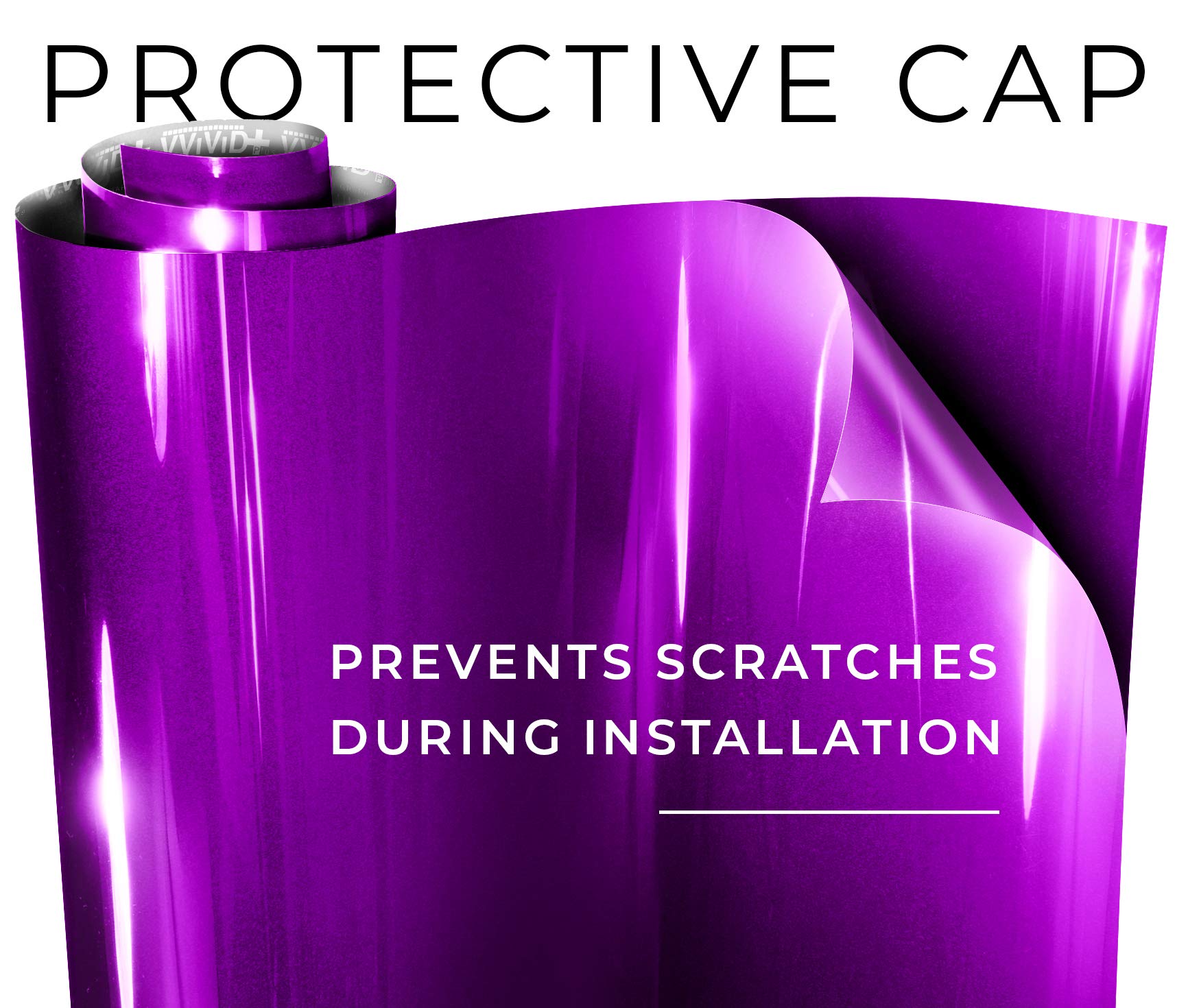 VViViD+ Ultra Gloss Candy Purple Vinyl Car Wrap Premium Paint Replacement Film Roll with Nano Air Release Technology, Stretchable Protective Cap Liner, Self Adhesive (1ft x 5ft)