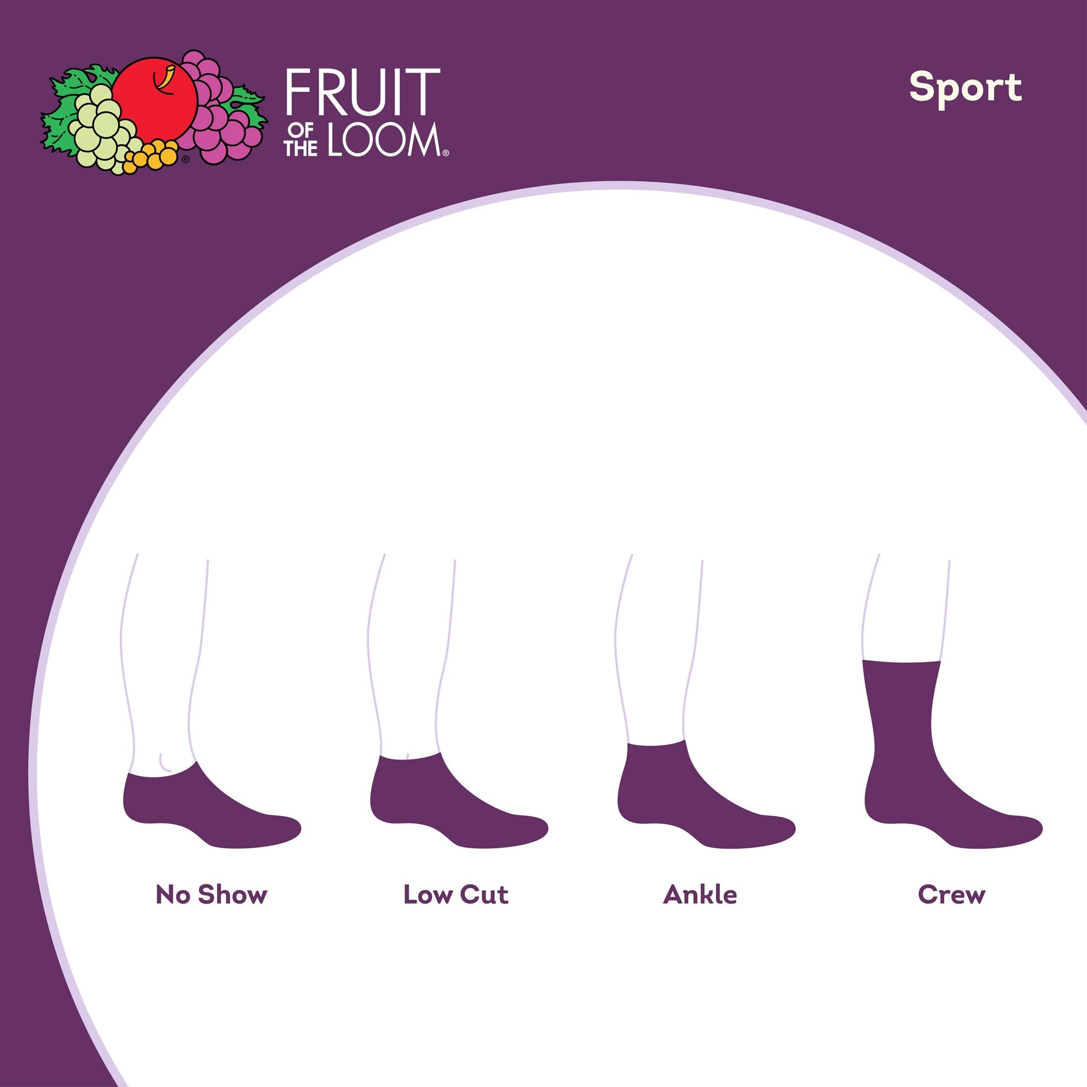 Fruit of the Loom Women's Everyday Soft Cushioned Socks-10 Pair Packs, White, 6-12