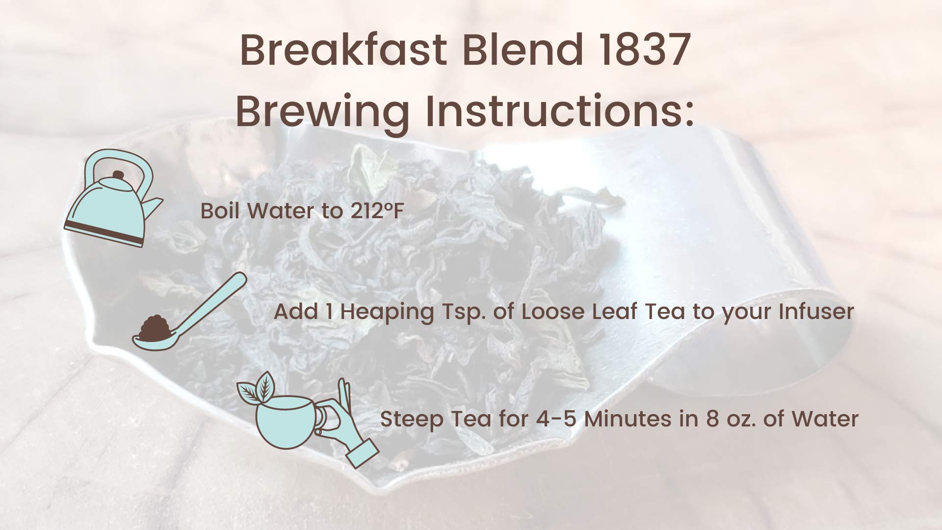 Ela's Tea Breakfast Blend 1837 | 1 Pound of Premium Loose Leaf Black Tea | Darjeeling and Assam Leaves | Hot or Cold Tea with Hints of Caramel and Floral Top Notes | 120 Cups Brewed (1 pound)