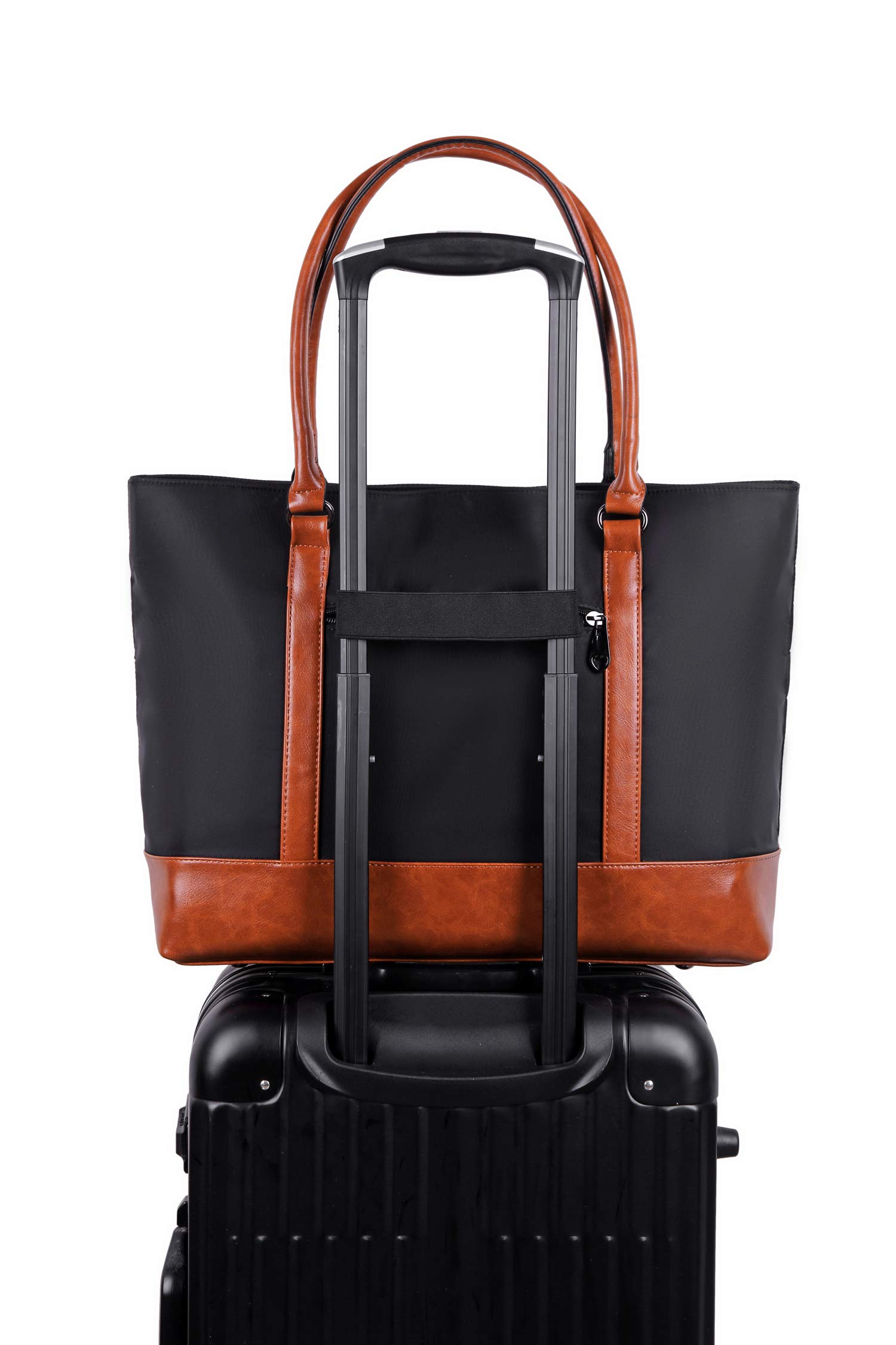 15.6 USB Laptop Tote Bag: Waterproof with 15 Pockets Large Work Bag Teacher Bag Fits 15.6 inch Laptop for women with Purse