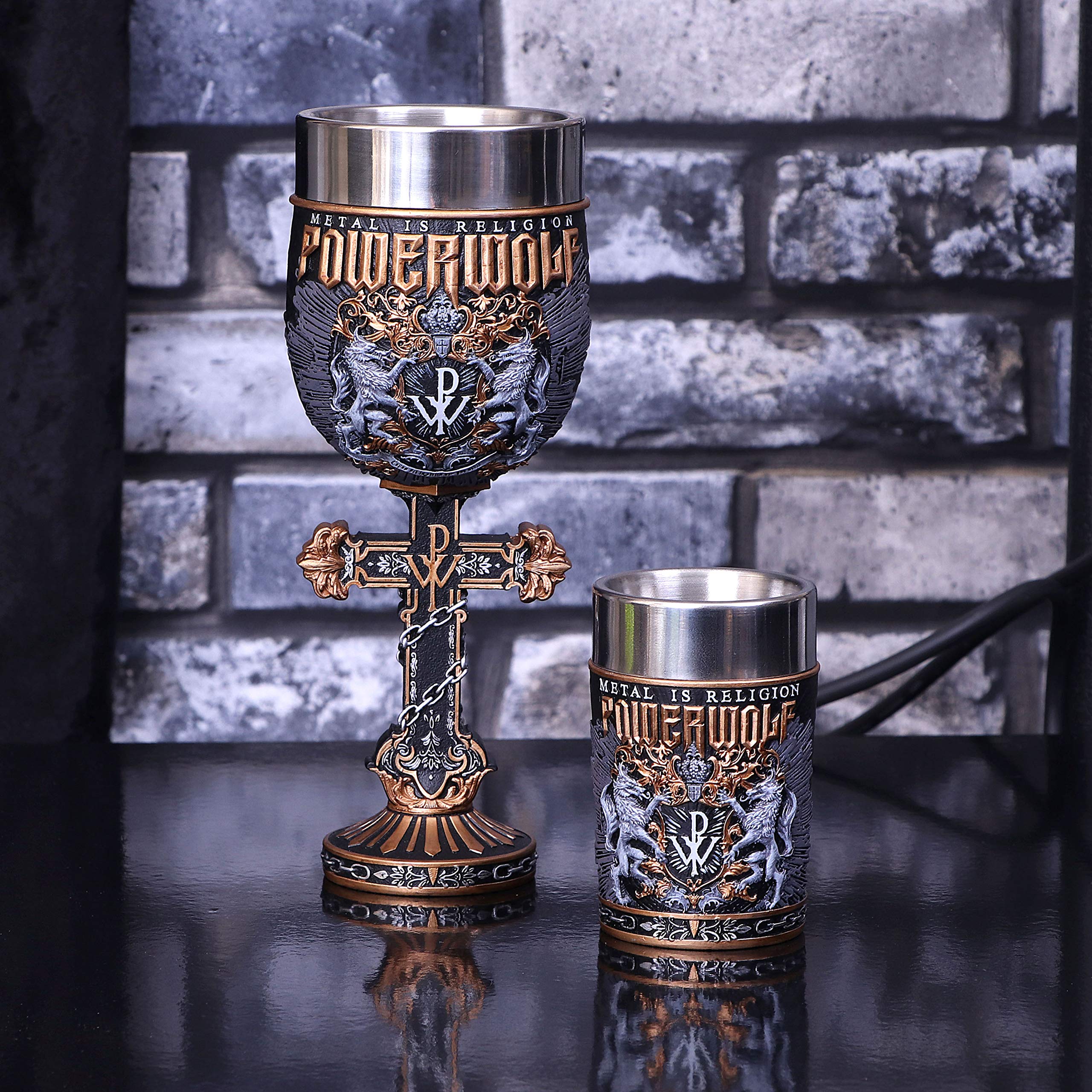 Nemesis Now Powerwolf Metal is Religion Rock Band Goblet, Resin, Black, Officially Licensed Powerwolf Merchandise, Cast in The Finest Resin, Expertly Hand-Painted
