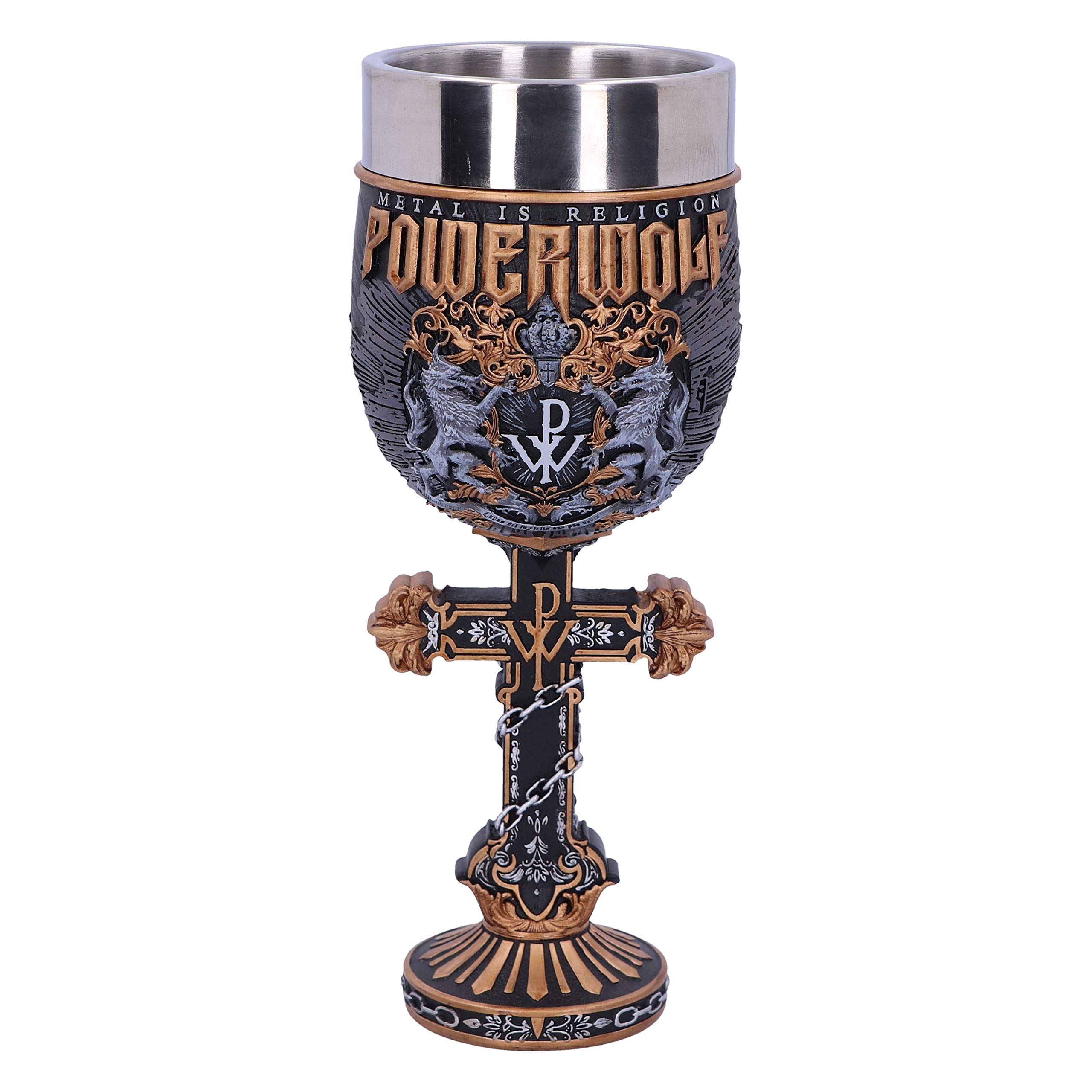 Nemesis Now Powerwolf Metal is Religion Rock Band Goblet, Resin, Black, Officially Licensed Powerwolf Merchandise, Cast in The Finest Resin, Expertly Hand-Painted