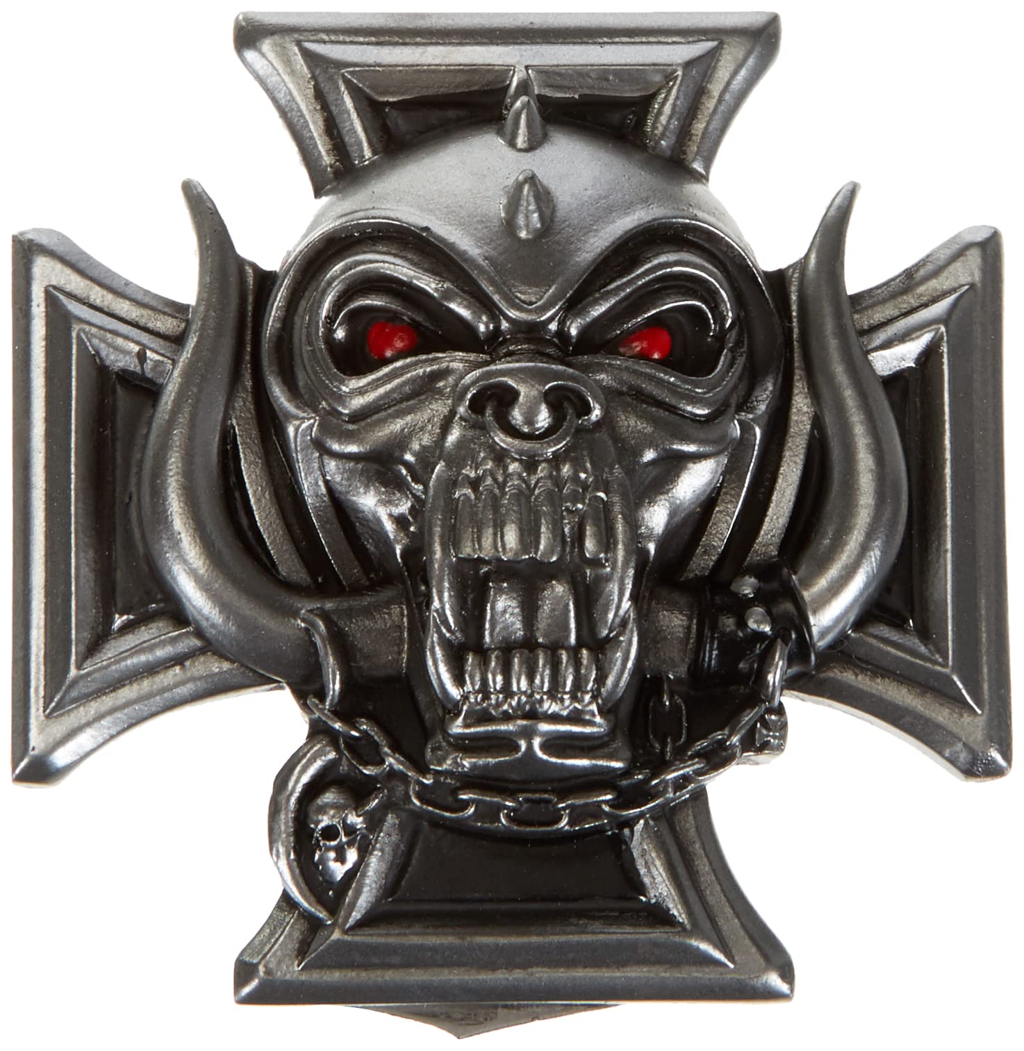 Nemesis Now Officially Licensed Motorhead Iron Cross Warpig Snaggletooth Fridge Magnet, Silver, 6cm