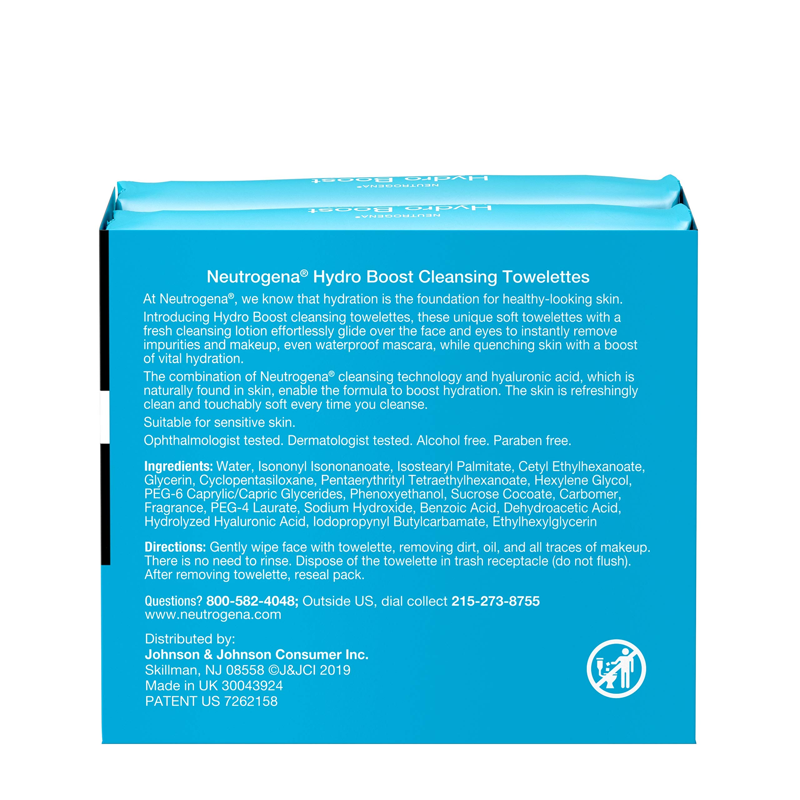 Neutrogena Neutrogena Hydroboost Facial Cleansing & Makeup Remover Wipes With Hyaluronic Acid, Twin Pack, 25 Ct, 25 count (Pack of 4)