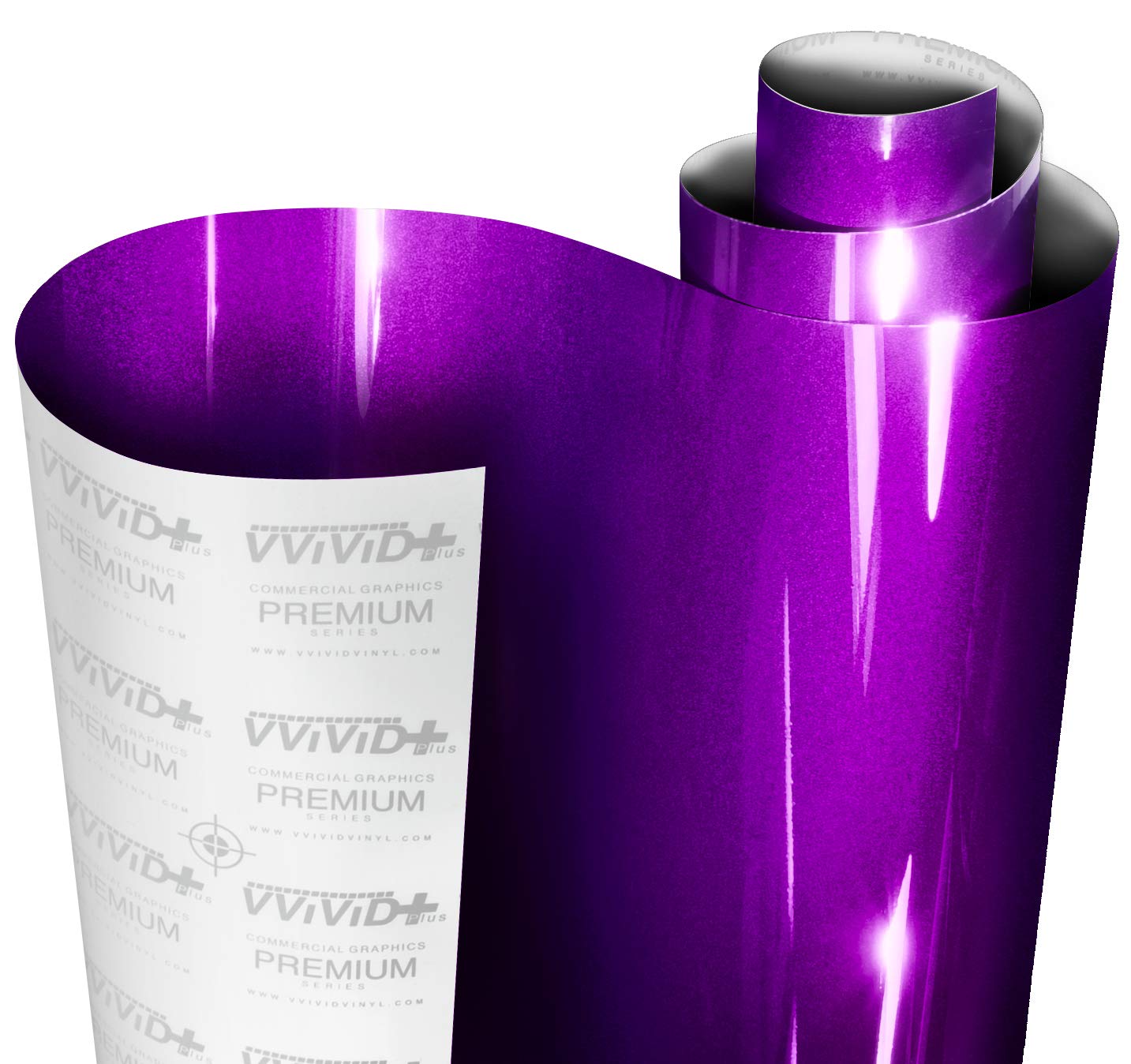 VViViD+ Ultra Gloss Candy Purple Vinyl Car Wrap Premium Paint Replacement Film Roll with Nano Air Release Technology, Stretchable Protective Cap Liner, Self Adhesive (1ft x 5ft)