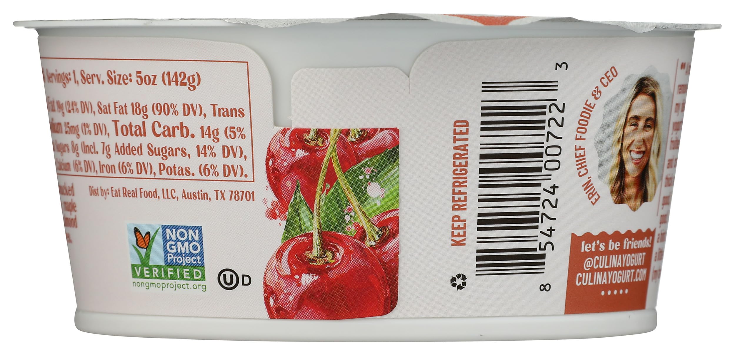 CULINA Sour Cherry Almond Coconut Yogurt, 5 OZ