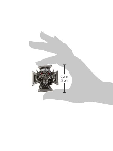 Nemesis Now Officially Licensed Motorhead Iron Cross Warpig Snaggletooth Fridge Magnet, Silver, 6cm
