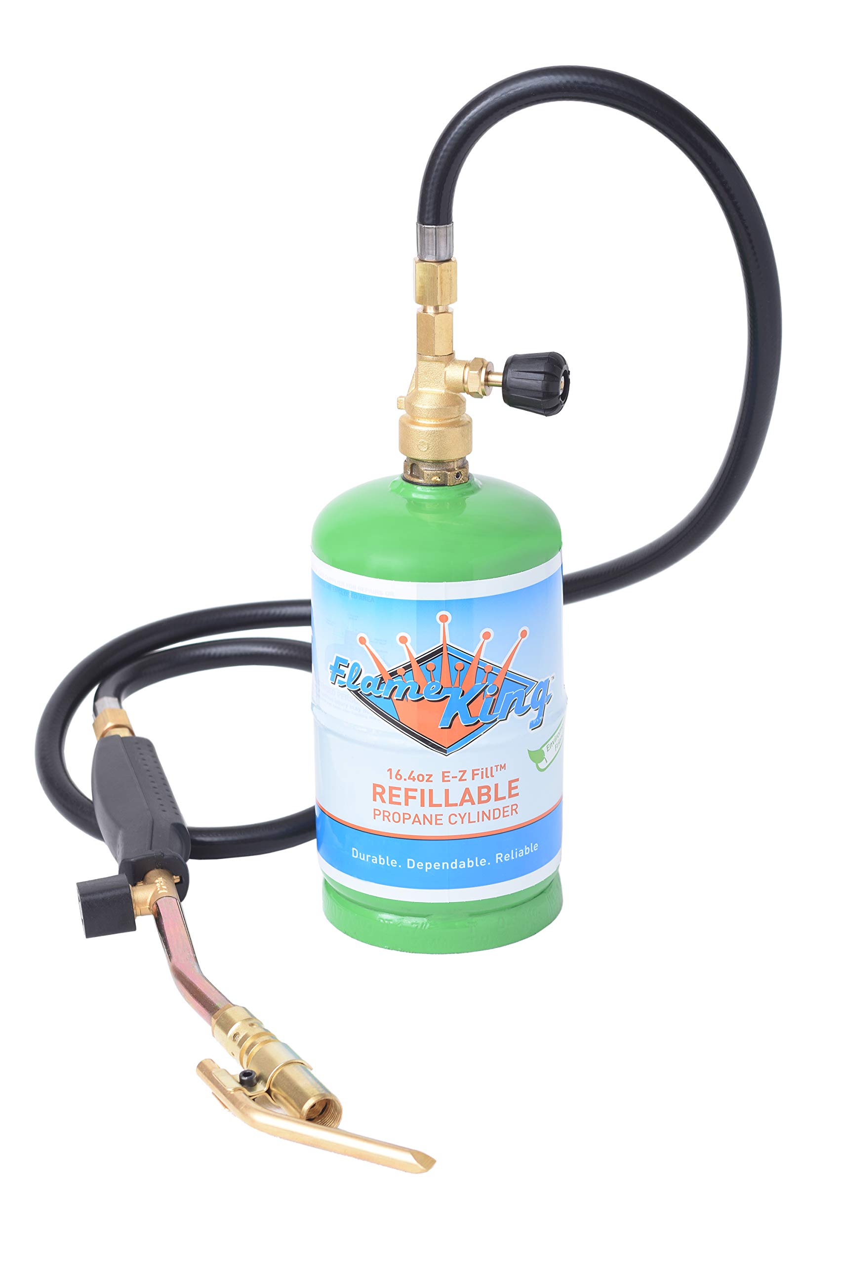 Flame King Propane Gas Torch 6,000 BTU Kit w/ 3 Burners for Melting, Brazing Gold and Silver Precious Metals, Welding, Soldering, and Repairs