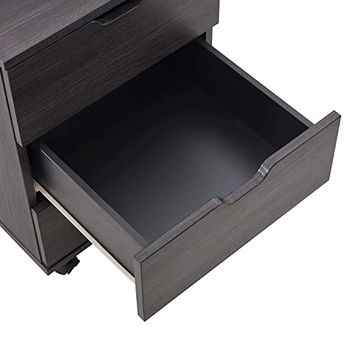 VICLLAX 3 Drawer Dresser Mobile Cabinet Under Desk Storage with Casters for Home Office, Walnut