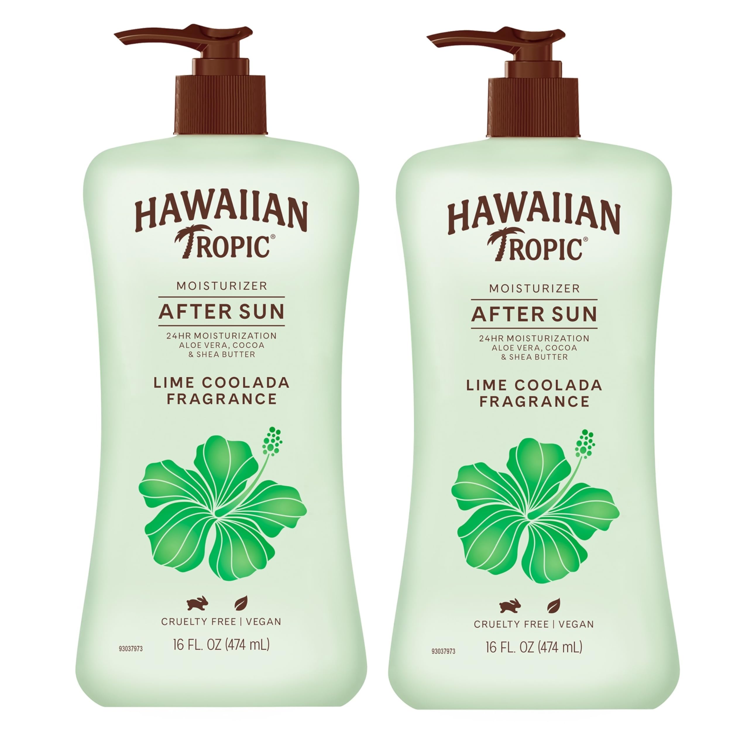 Hawaiian Tropic Lime Coolada After Sun Lotion, 16oz | After Sun Care, Daily Moisturizing Lotion, After Sun Aloe, Cocoa Butter Lotion, Shea Butter Lotion, After Sun Skin Care, 16oz each Twin Pack