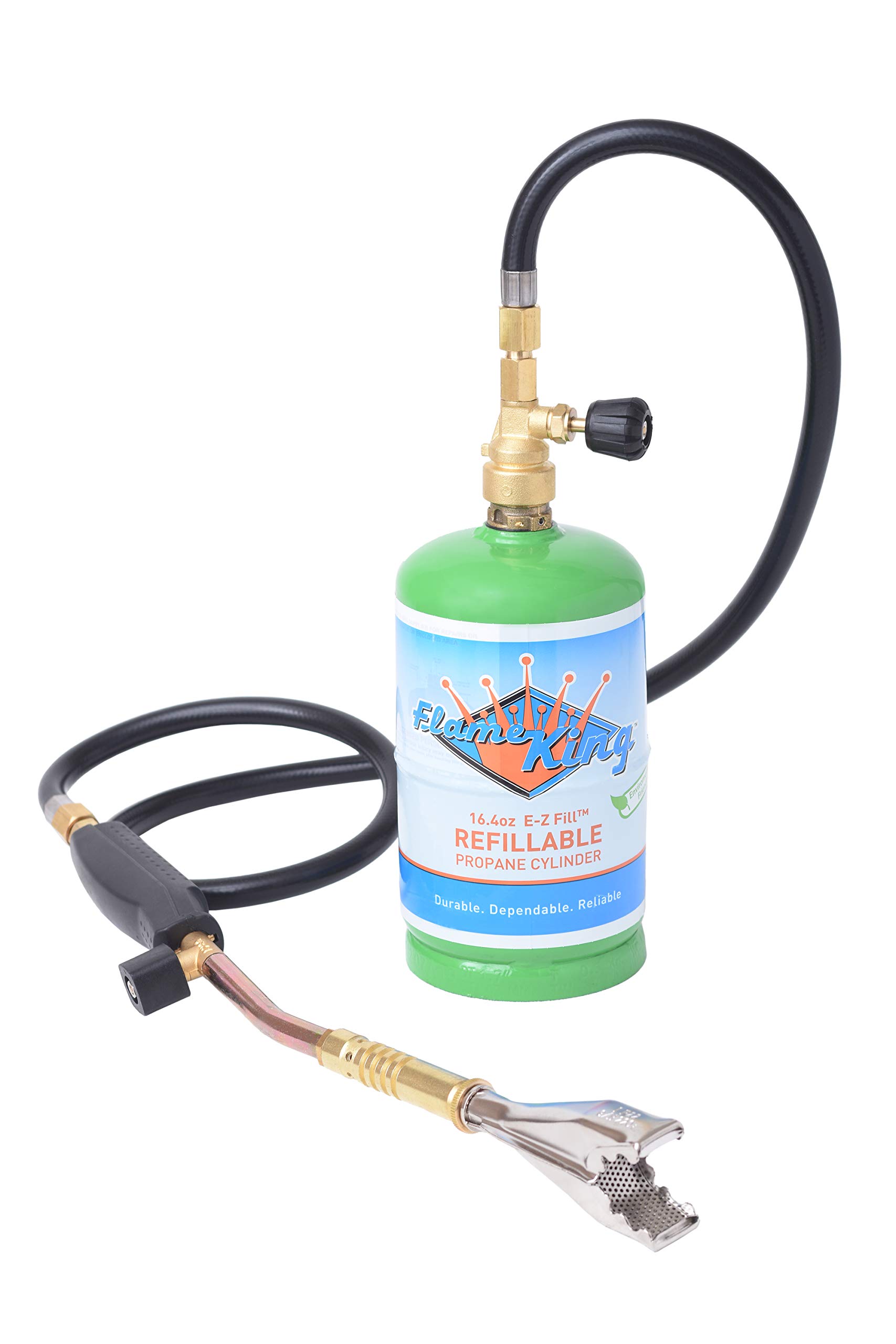 Flame King Propane Gas Torch 6,000 BTU Kit w/ 3 Burners for Melting, Brazing Gold and Silver Precious Metals, Welding, Soldering, and Repairs