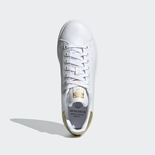 adidas Originals Women's Stan Smith (End Plastic Waste) Sneaker, White/White/Gold Metallic, 6