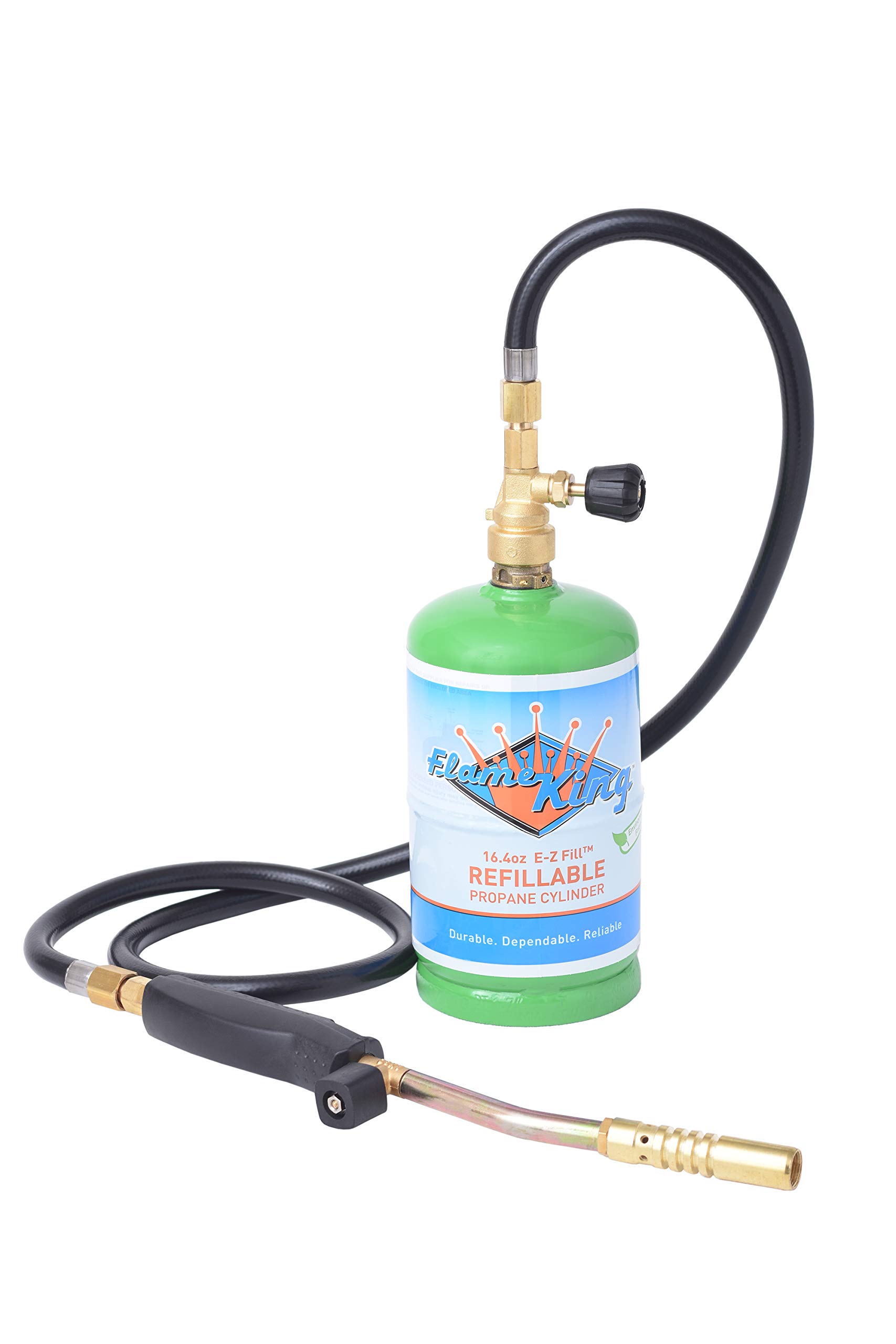 Flame King Propane Gas Torch 6,000 BTU Kit w/ 3 Burners for Melting, Brazing Gold and Silver Precious Metals, Welding, Soldering, and Repairs