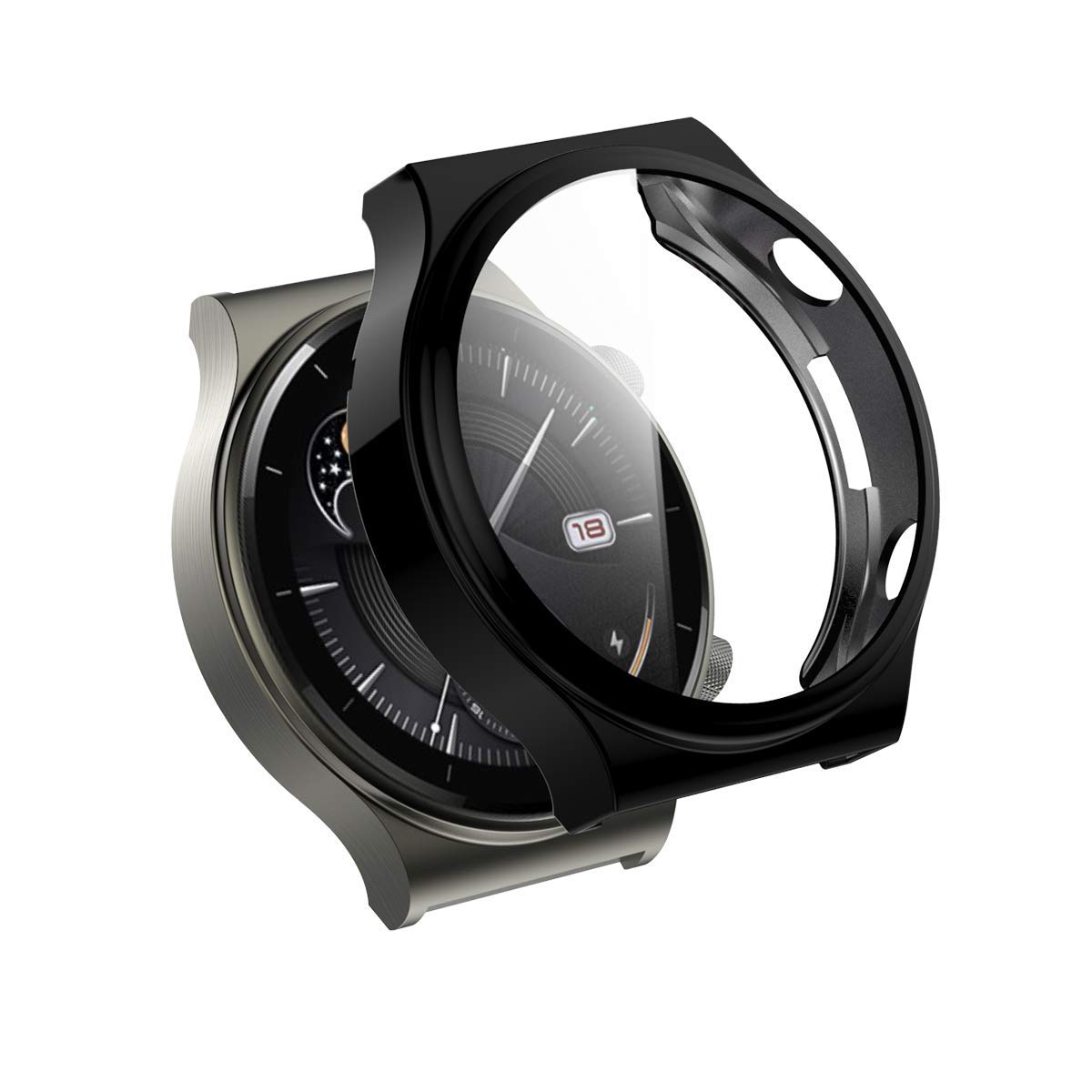 Screen Protector Case Compatible with Huawei Watch GT 2 Pro 2020, TenCloud Covers Scratched Resistant Full Protective Cover for Watch GT 2 Pro (Black+Clear)