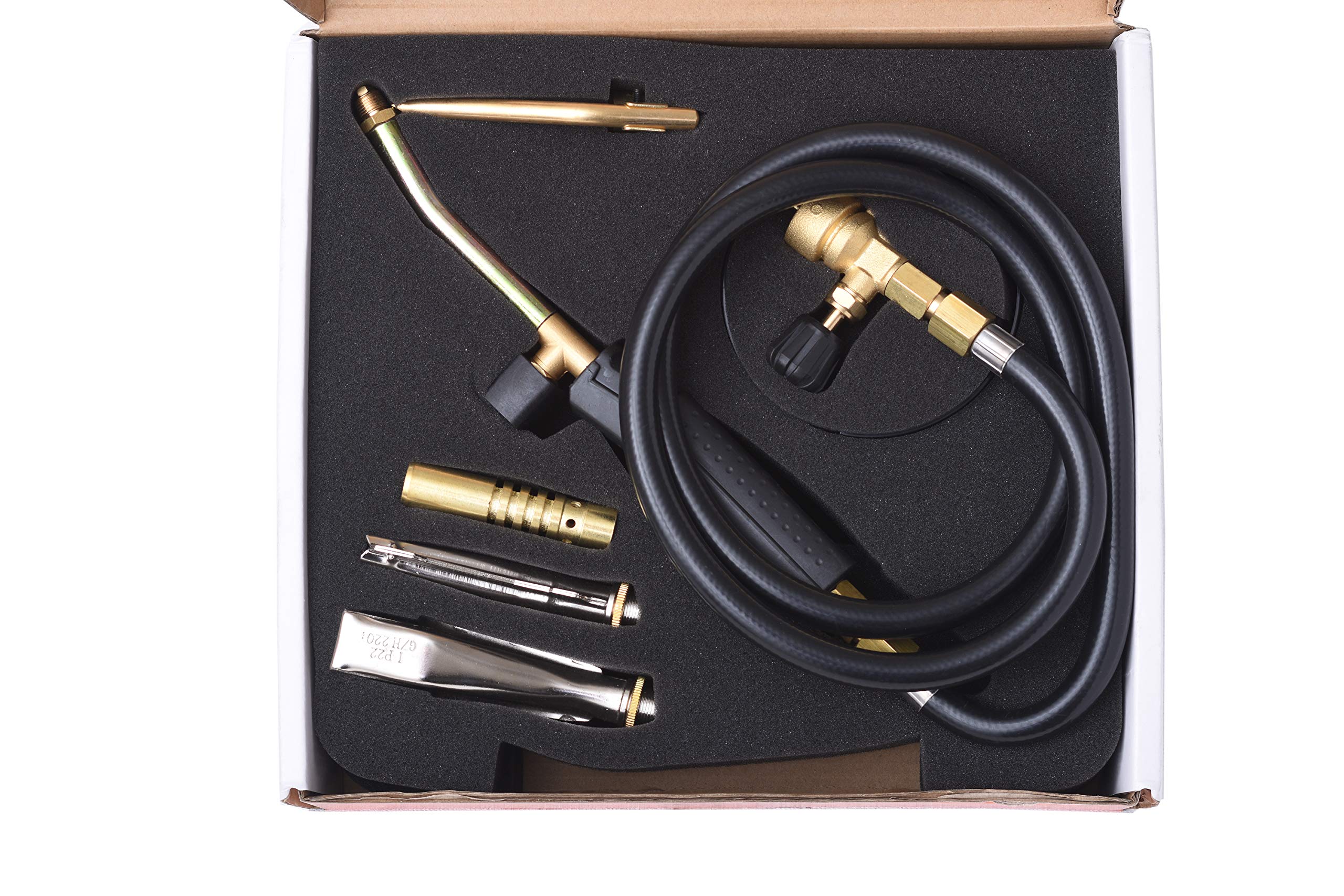 Flame King Propane Gas Torch 6,000 BTU Kit w/ 3 Burners for Melting, Brazing Gold and Silver Precious Metals, Welding, Soldering, and Repairs