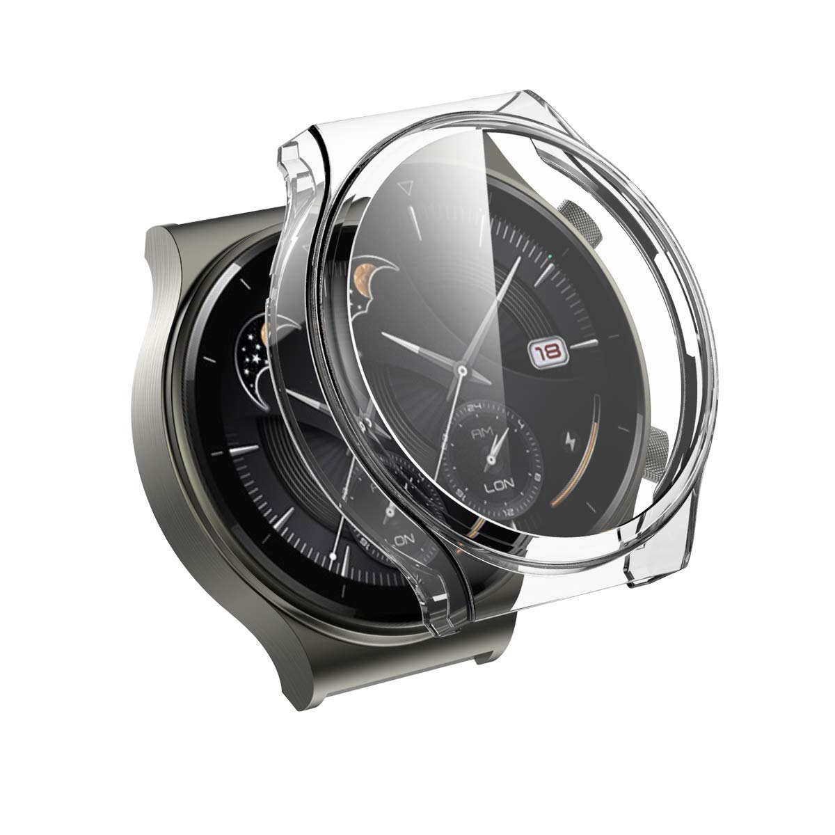 Screen Protector Case Compatible with Huawei Watch GT 2 Pro 2020, TenCloud Covers Scratched Resistant Full Protective Cover for Watch GT 2 Pro (Black+Clear)