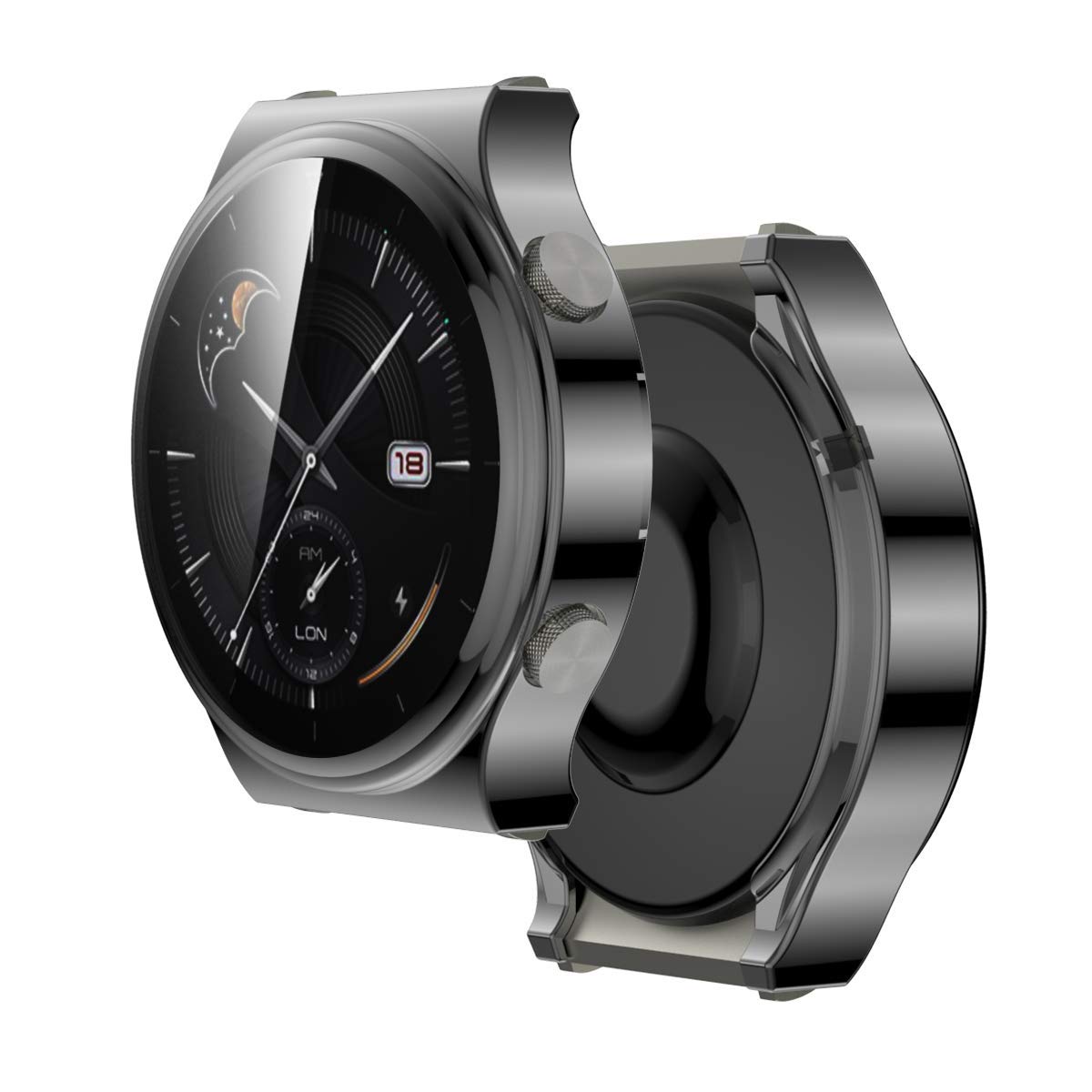 Screen Protector Case Compatible with Huawei Watch GT 2 Pro 2020, TenCloud Covers Scratched Resistant Full Protective Cover for Watch GT 2 Pro (Black+Clear)