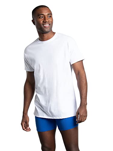 Fruit of the Loom mens Stay Tucked Crew T-shirt Underwear, Classic Fit - White 6 Pack, XX-Large US , White