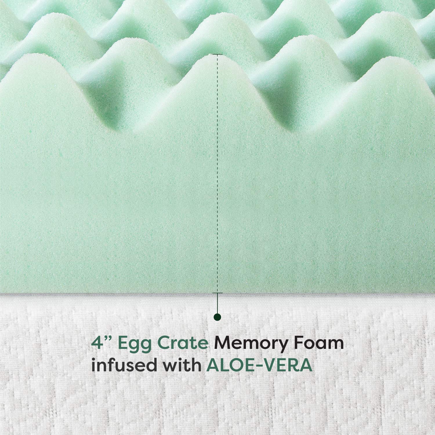 Best Price Mattress 4 Inch Egg Crate Memory Foam Mattress Topper with Calming Aloe Infusion, CertiPUR-US Certified, Short Queen