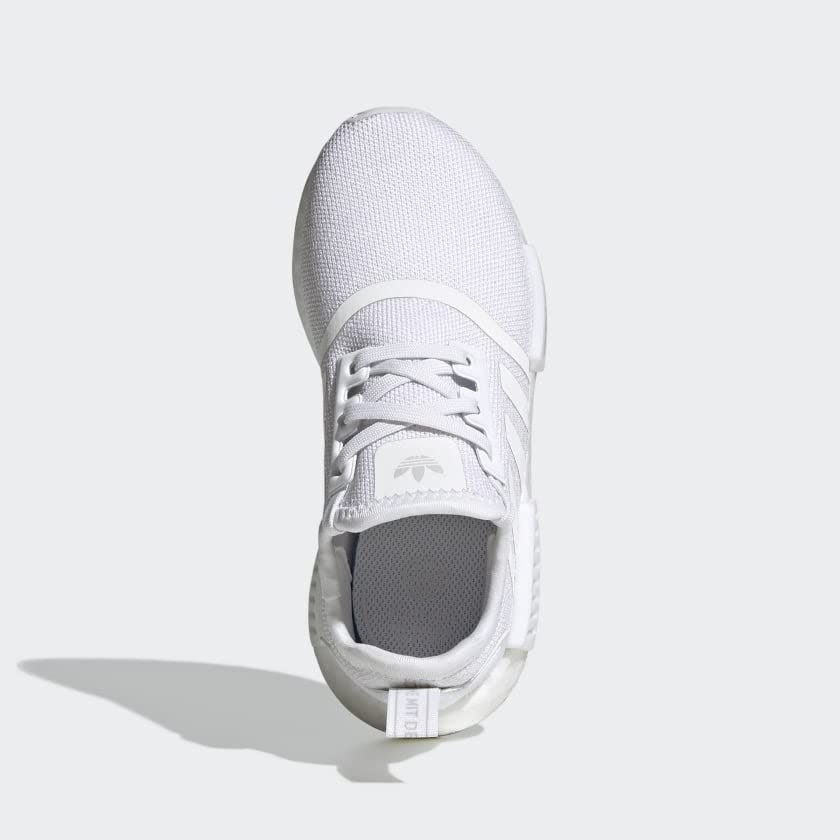 adidas Originals unisex child Nmd_r1 Sneaker, White/White/Grey, 1.5 Little Kid US